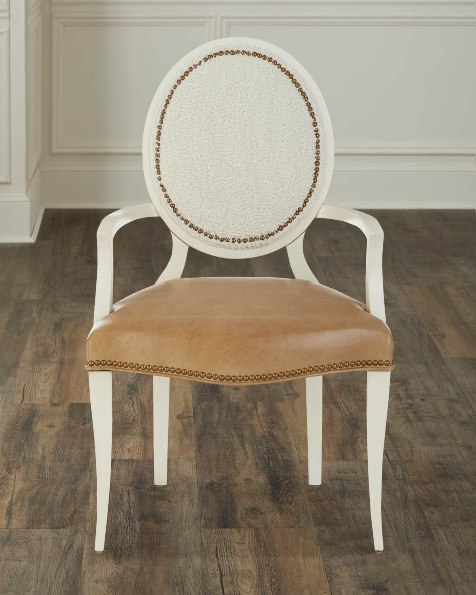 Massoud Elsa Leather Dining Arm Chair | Neiman Marcus