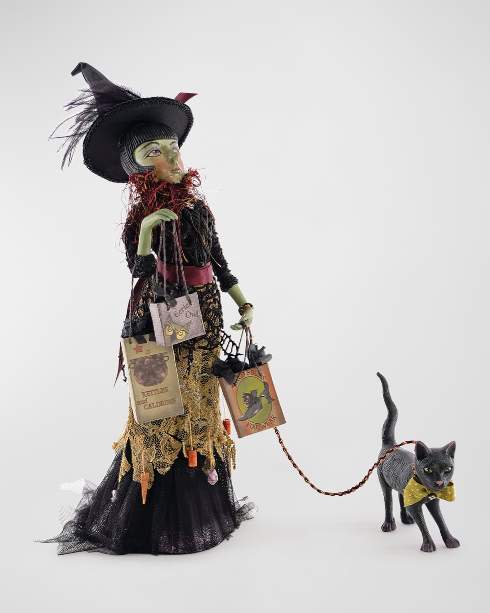 Katherine's Collection Witch Shopper with Cat Tabletop | Neiman Marcus