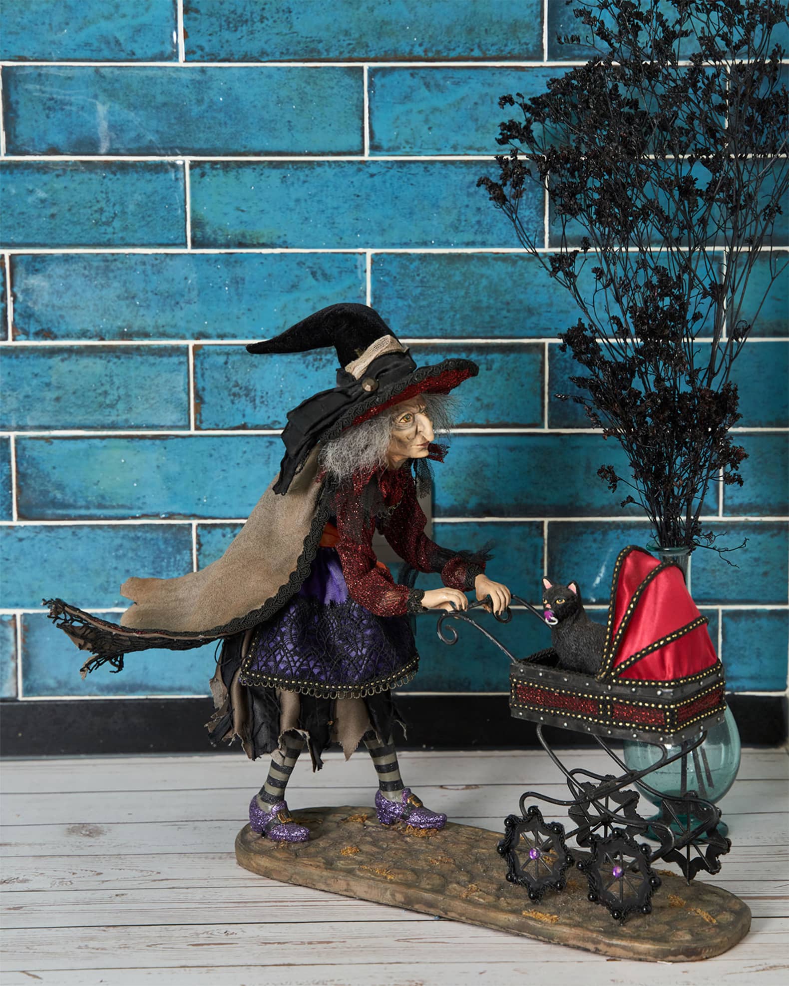 Katherine's Collection Willinda Witch With Pram Tabletop | Neiman Marcus
