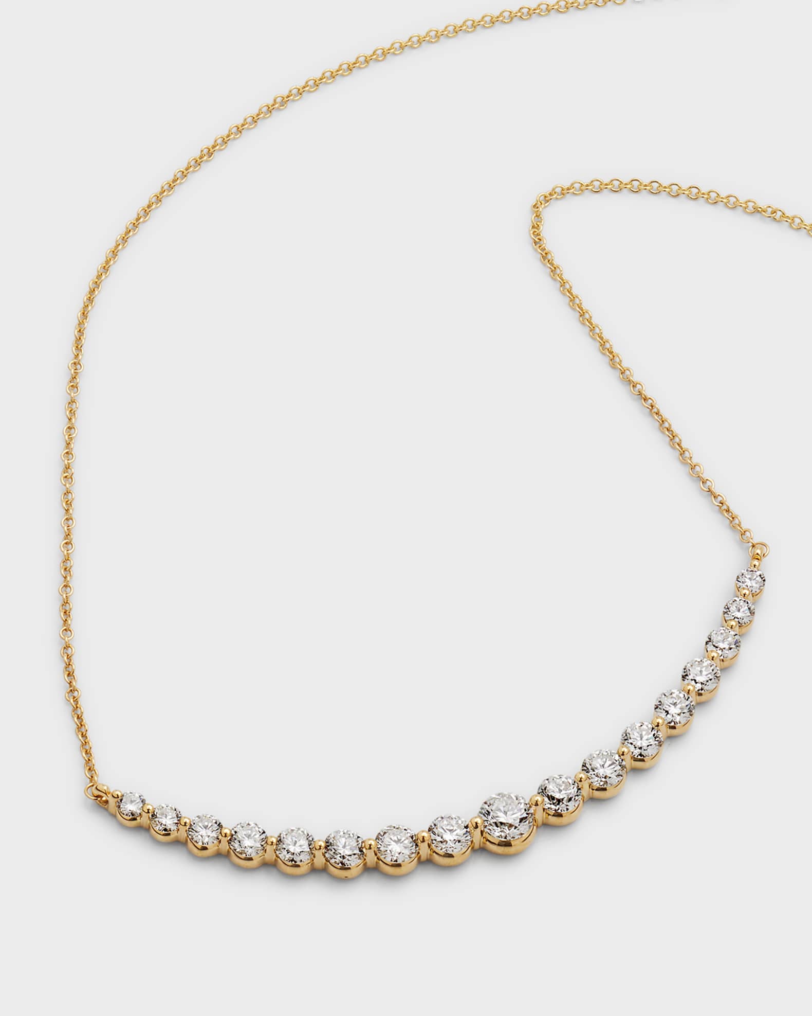 Neiman Marcus Diamonds 18k Yellow Gold 17 Round Diamond Smiley Necklace ...