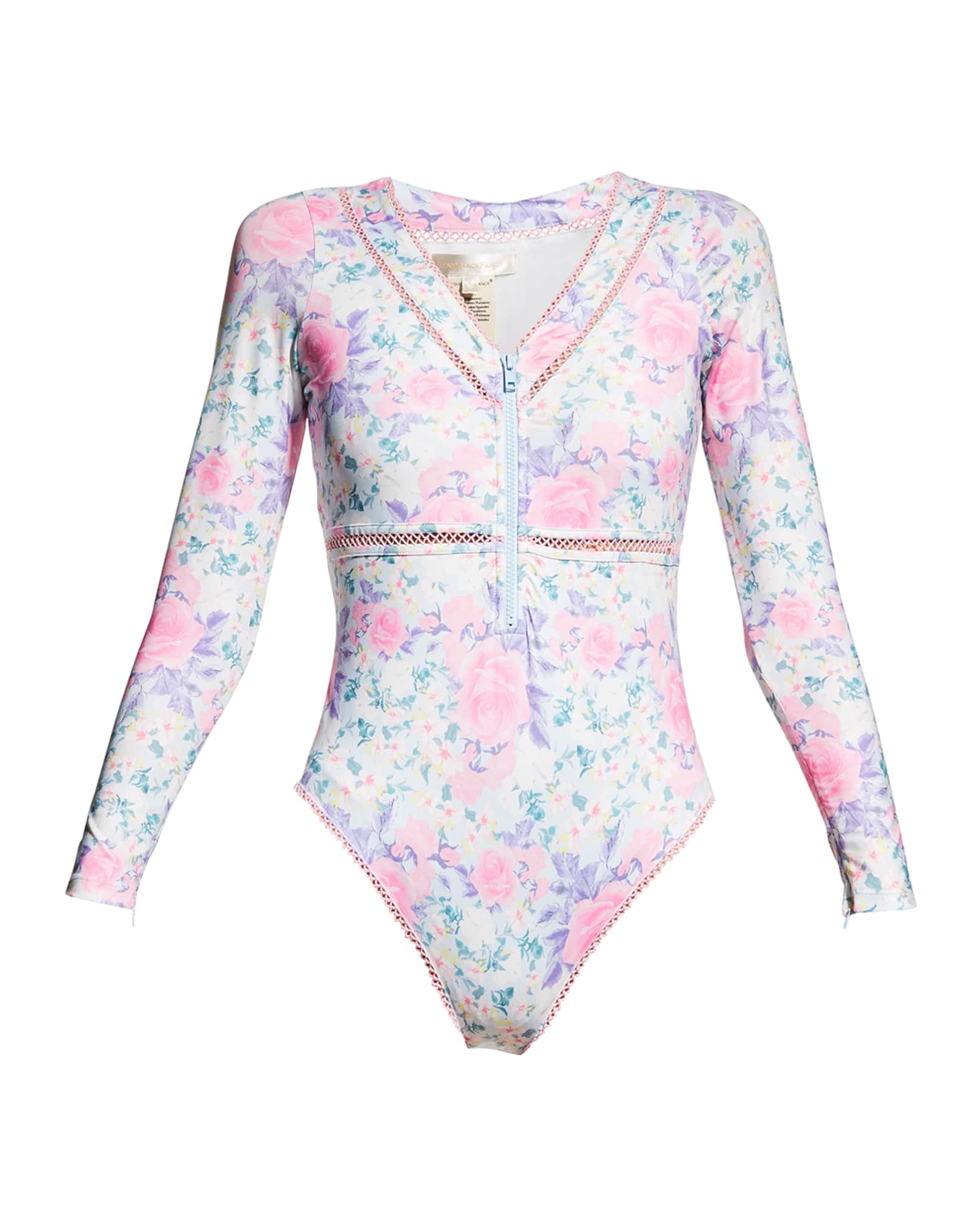 LoveShackFancy Olessia Primrose Floral Rashguard | Neiman Marcus