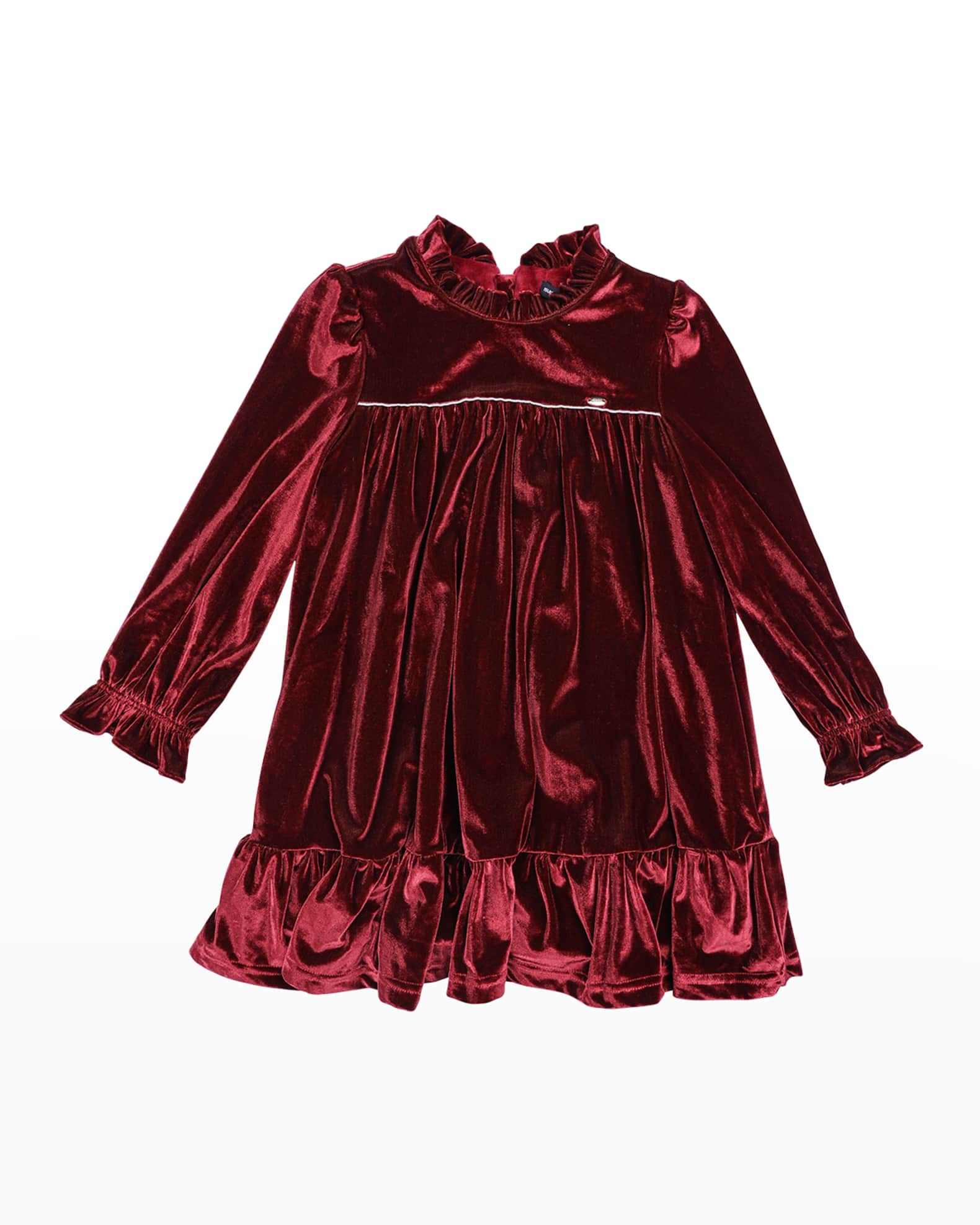 Island Kids & Kids Isle Girl's Velvet Ruffle-Trim Dress, Size 4-12 ...