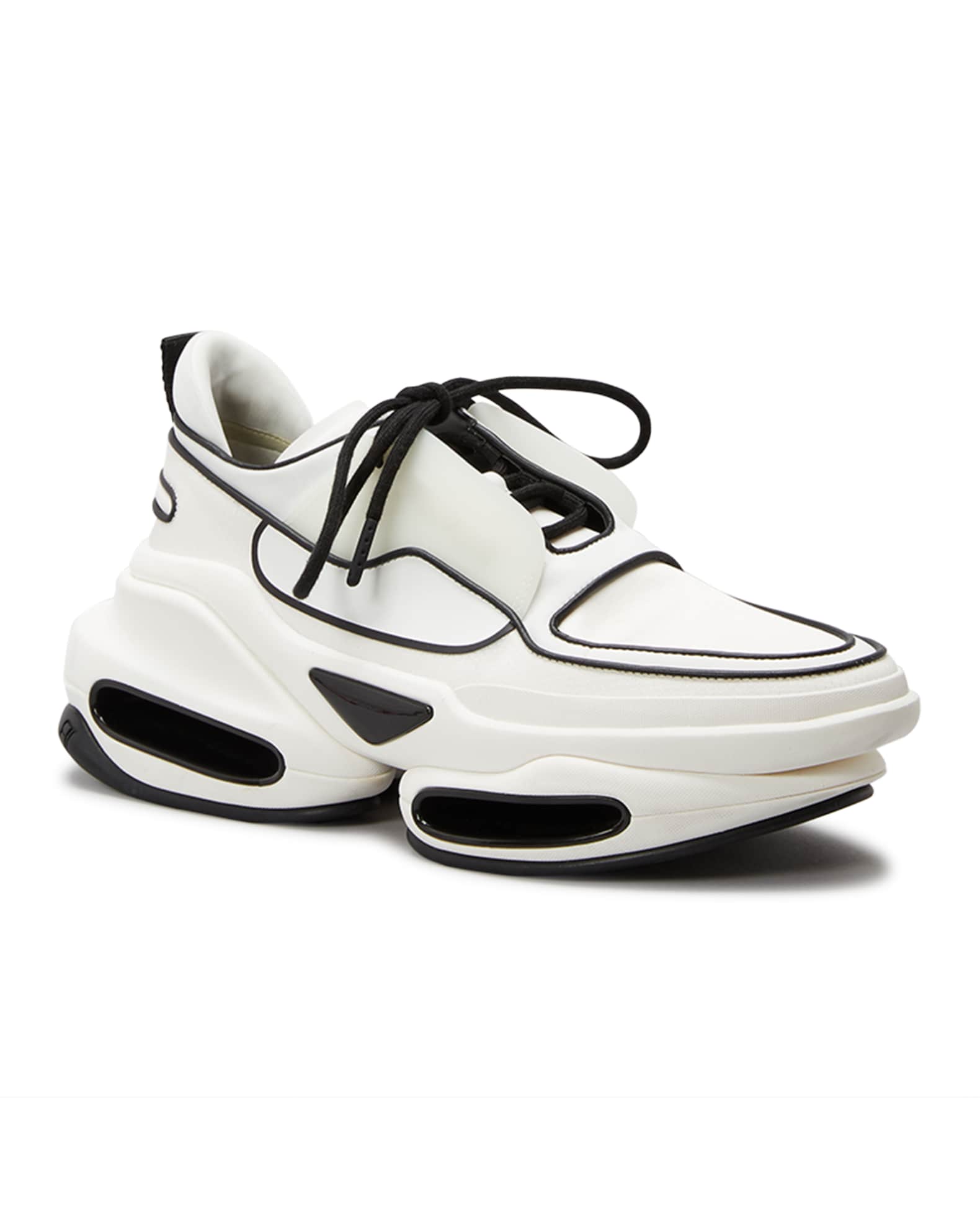 Balmain BBold Transparent-Heel Bicolor Sneakers | Neiman Marcus