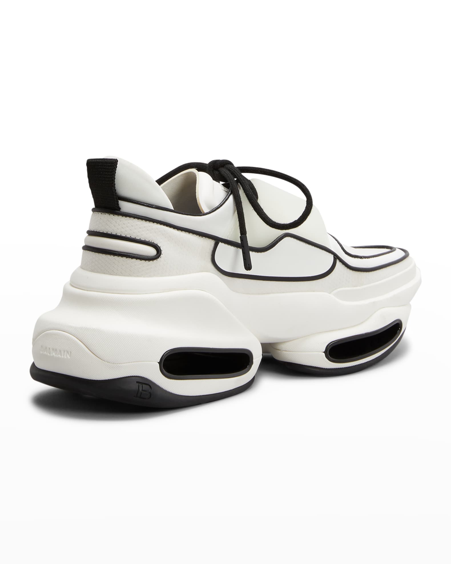 Balmain BBold Transparent-Heel Bicolor Sneakers | Neiman Marcus