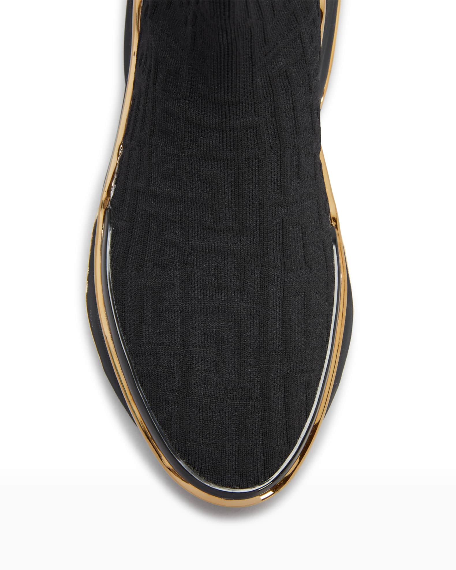 Balmain BBold Monogram Knit Hiking Sneakers | Neiman Marcus