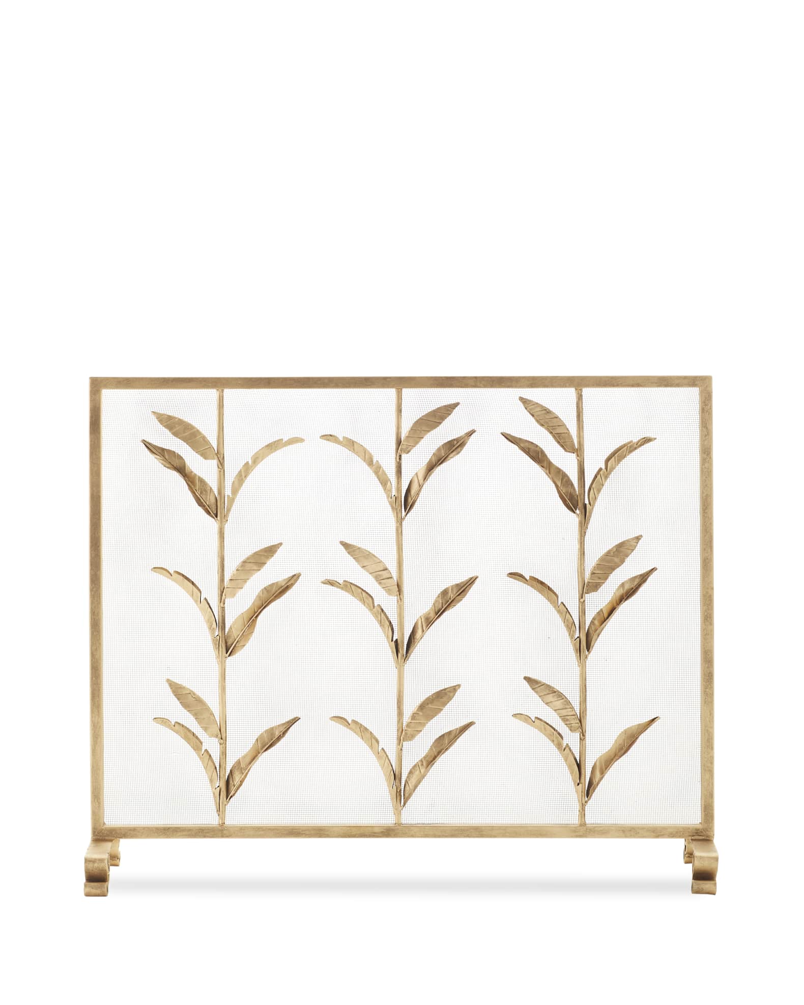 Leaf Accent Fire Screen | Neiman Marcus