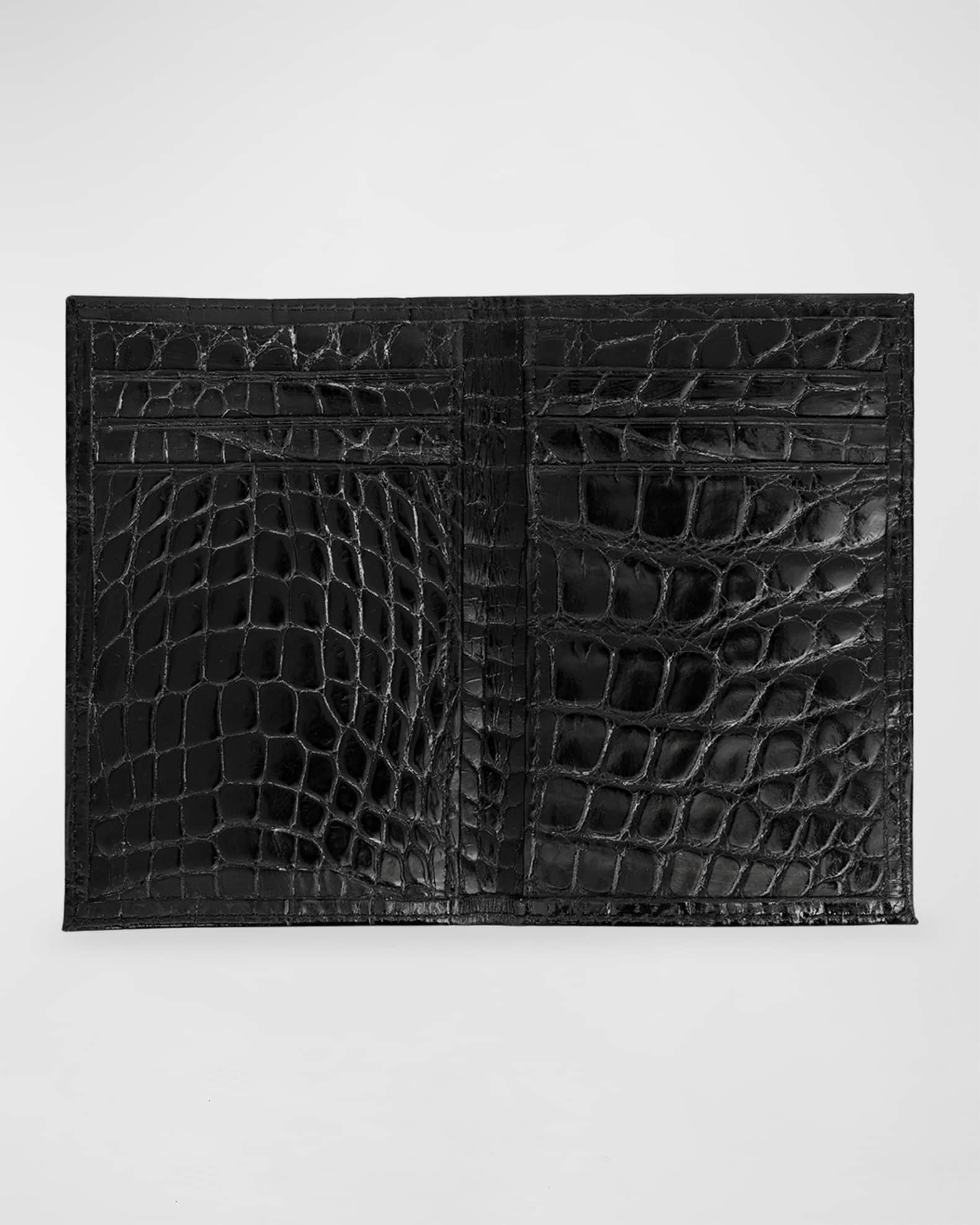Abas Men's Glazed Alligator Leather Bifold Card Case | Neiman Marcus