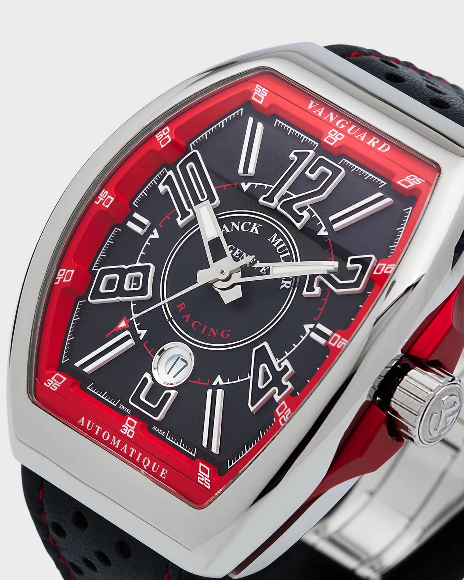 Franck Muller Men's Vanguard Racing Automatic Black and Red Accent ...