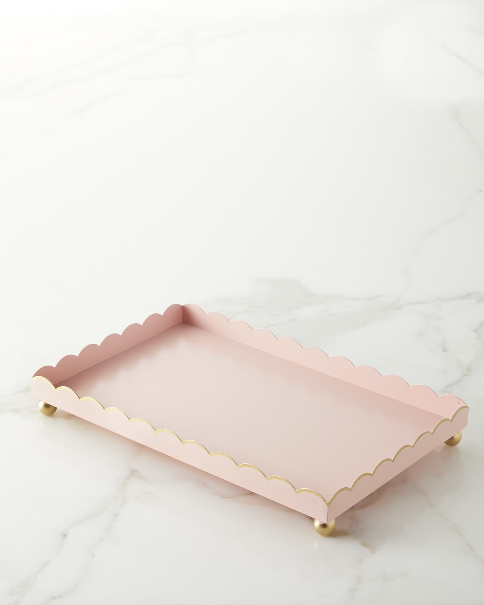Old World Design Eloise Rectangular White & Gold Tray | Neiman Marcus