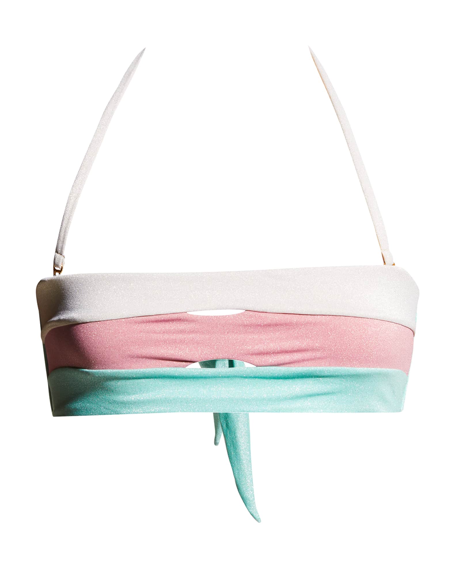 PQ Swim Colorblock Sparkle Bandeau Bikini Top | Neiman Marcus