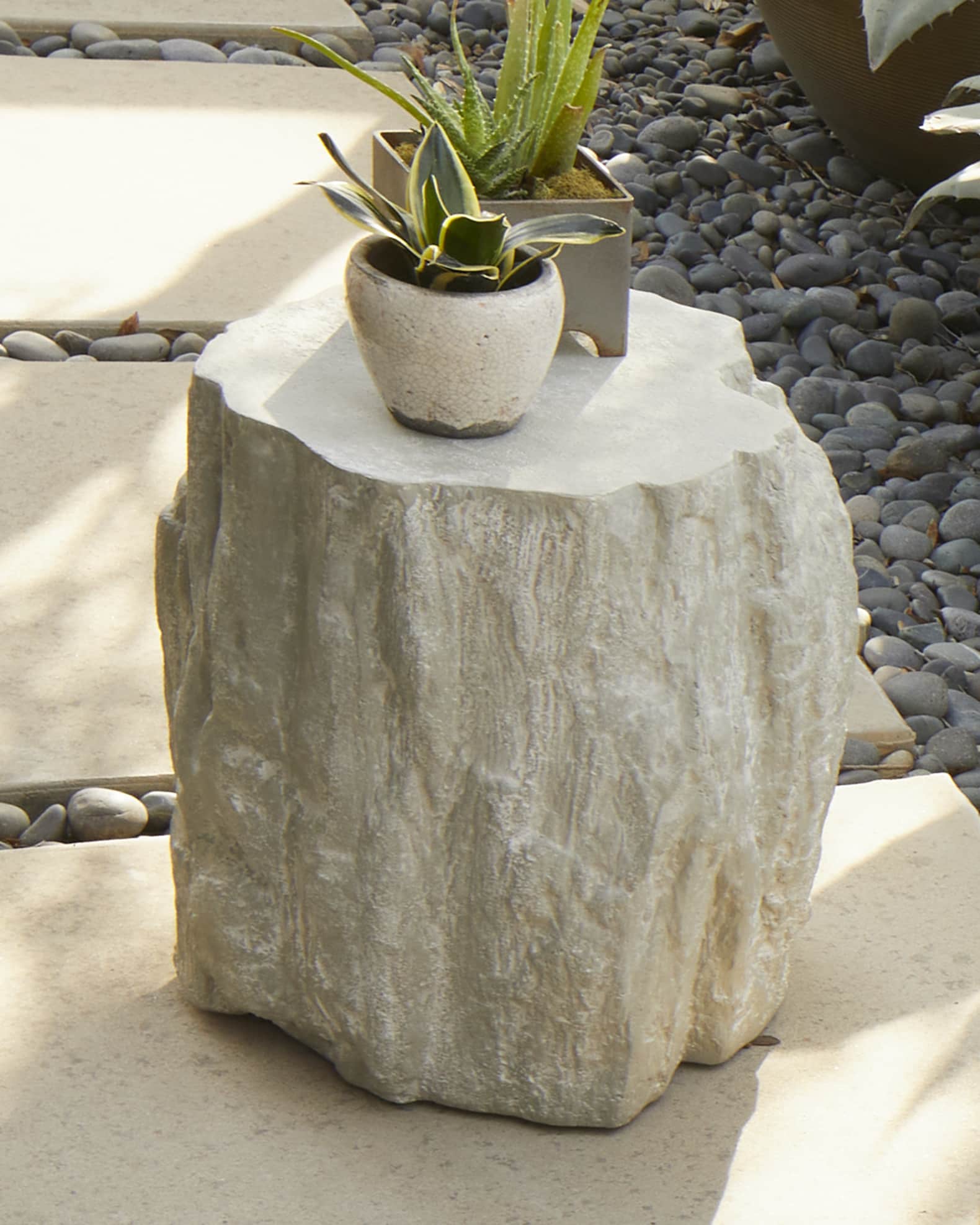 Outdoor stone side table store