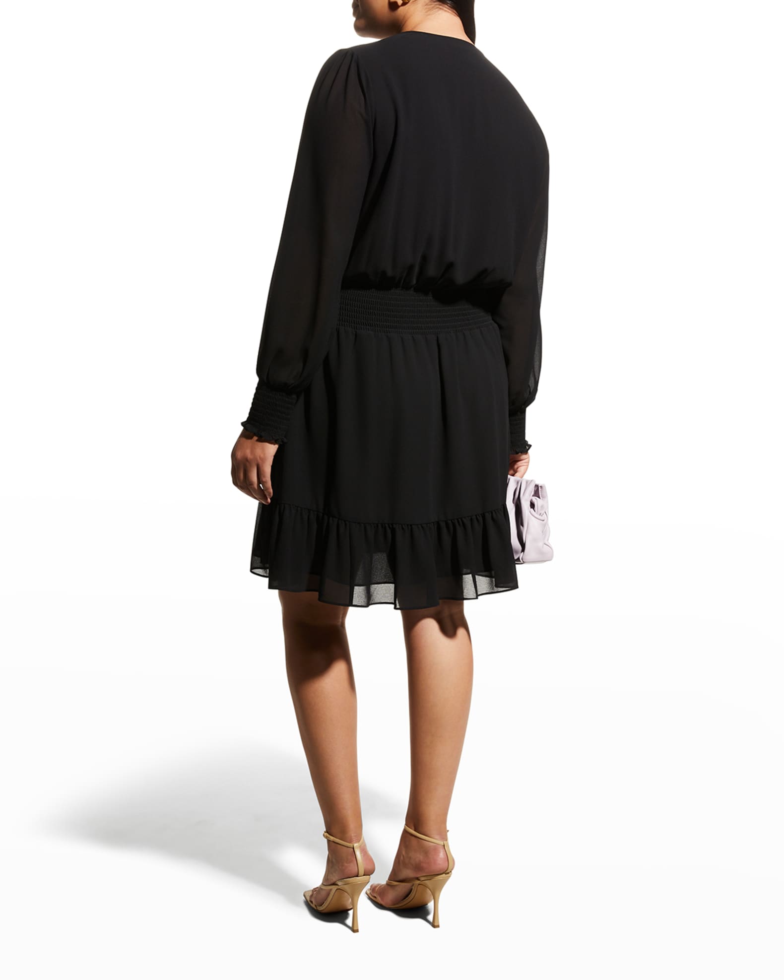 MICHAEL Michael Kors Plus Size Smocked-Waist Tiered Ruffle Dress ...