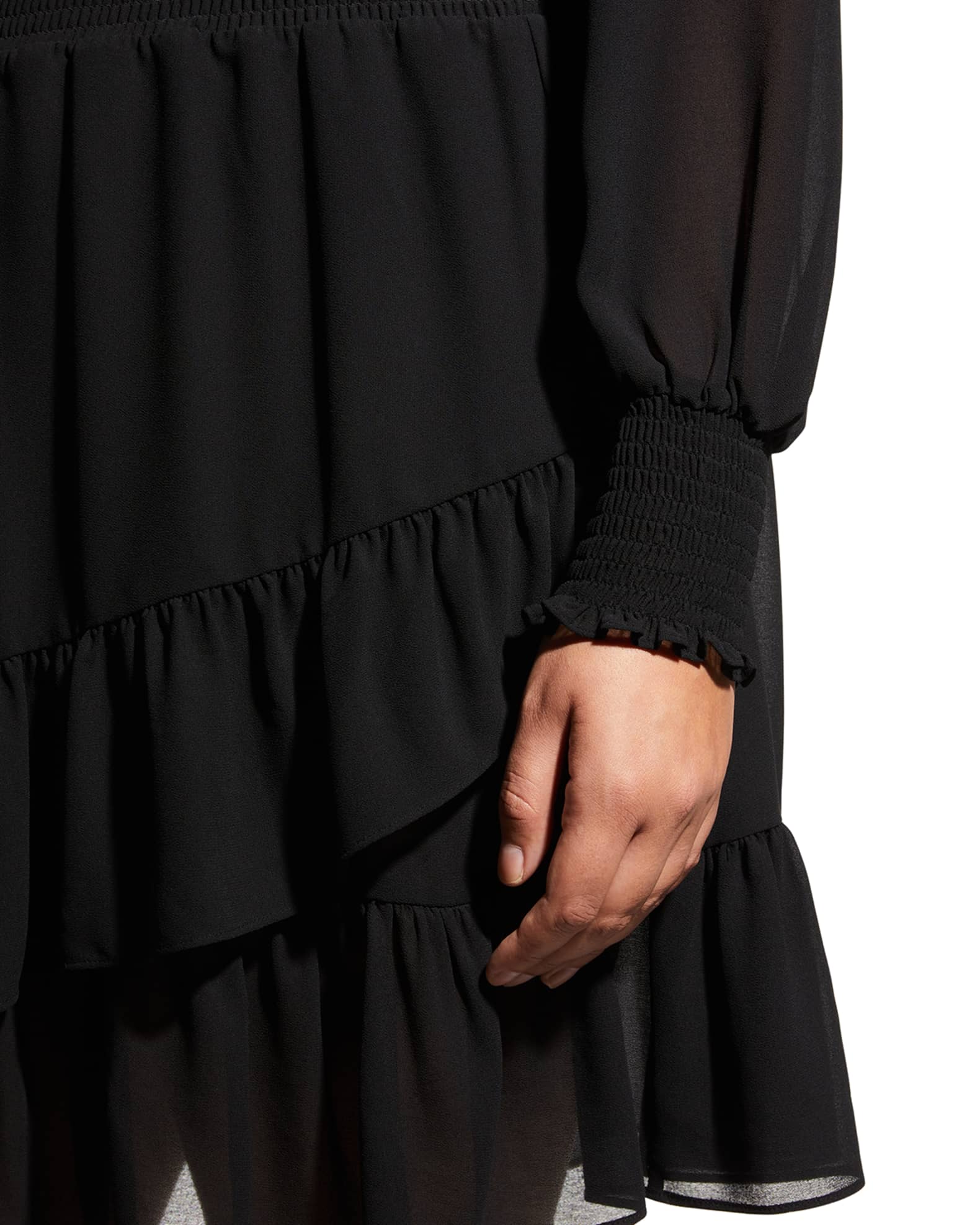 MICHAEL Michael Kors Plus Size Smocked-Waist Tiered Ruffle Dress ...