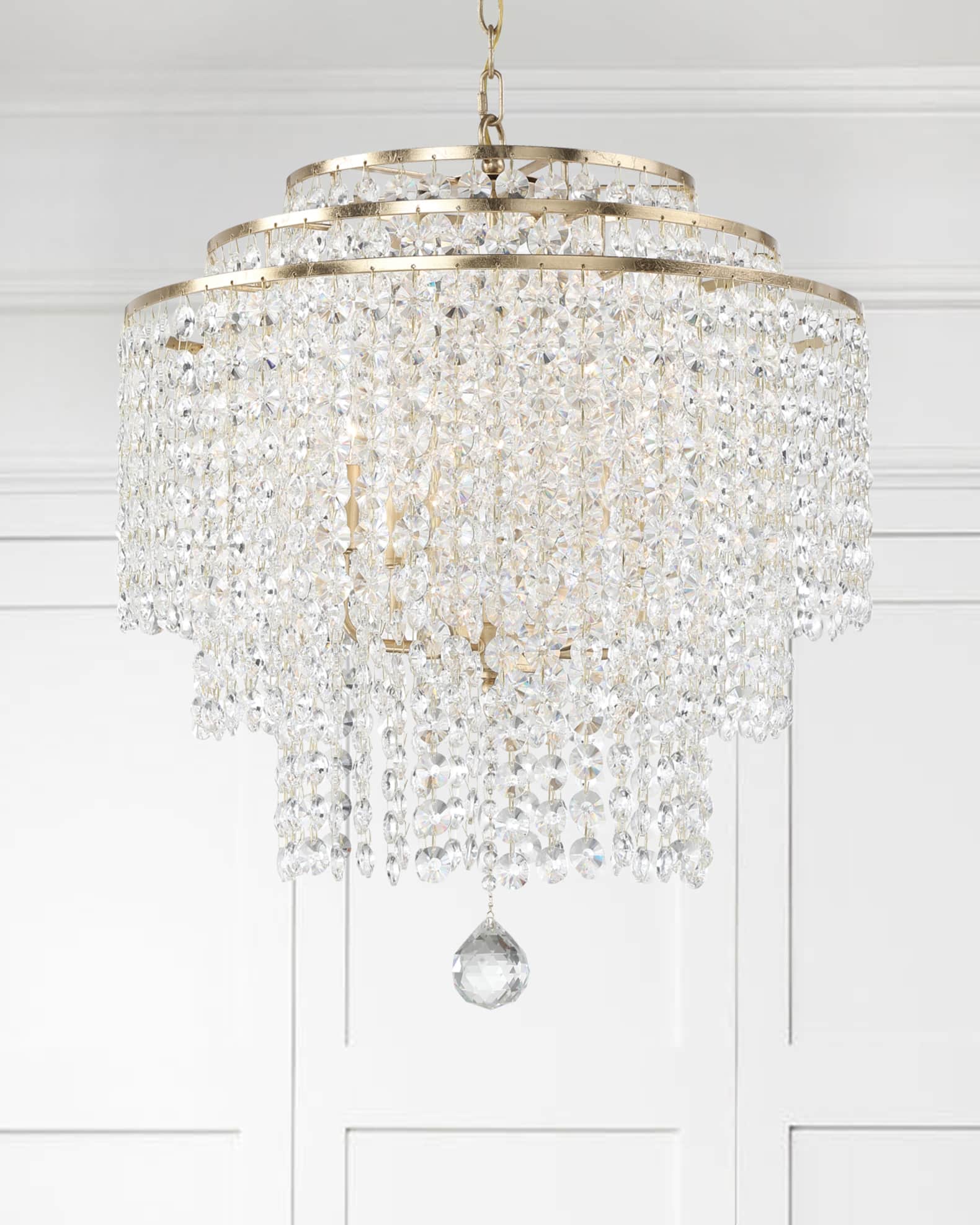 Crystorama Gabrielle 6-Light Antique Gold Chandelier | Neiman Marcus