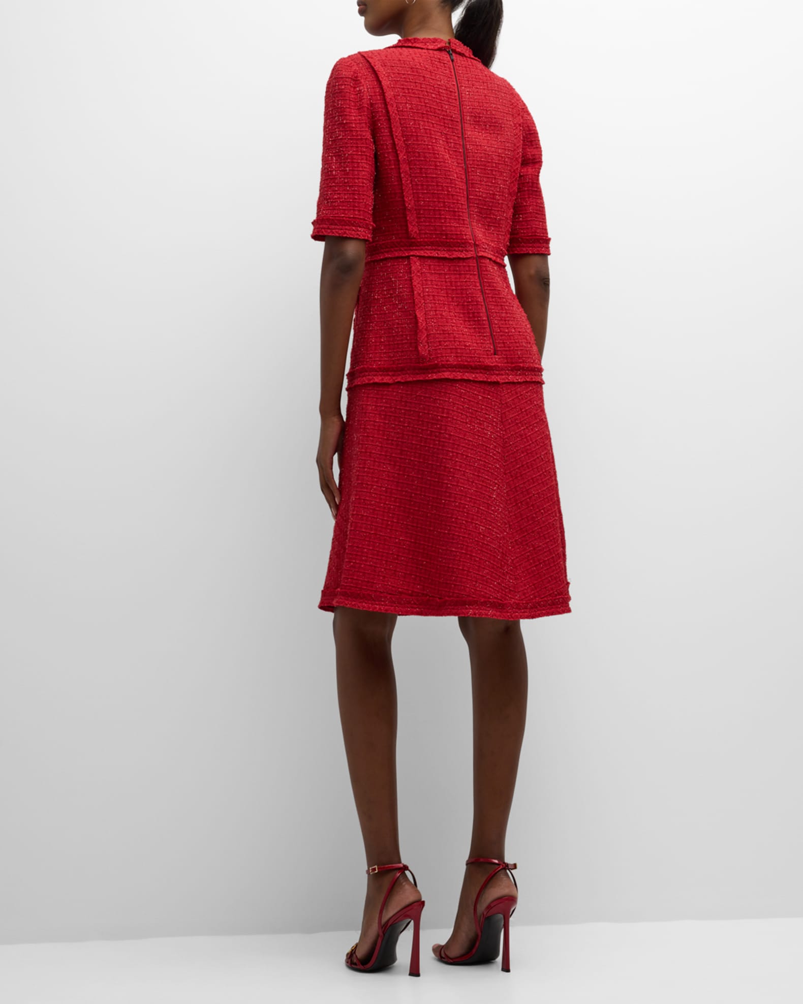 Rickie Freeman for Teri Jon Metallic Tweed A-Line Dress | Neiman Marcus