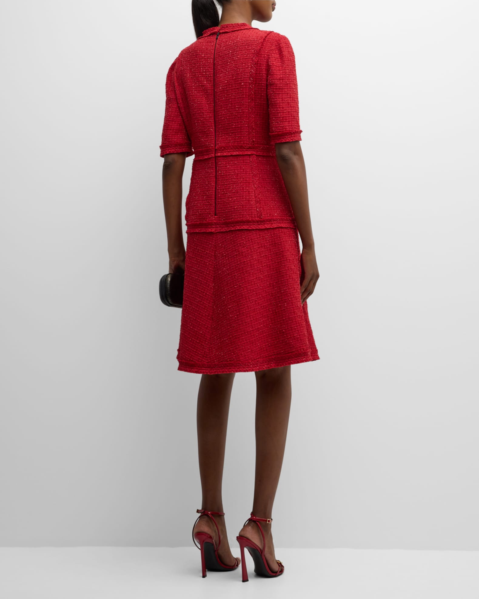 Rickie Freeman for Teri Jon Metallic Tweed A-Line Dress | Neiman Marcus