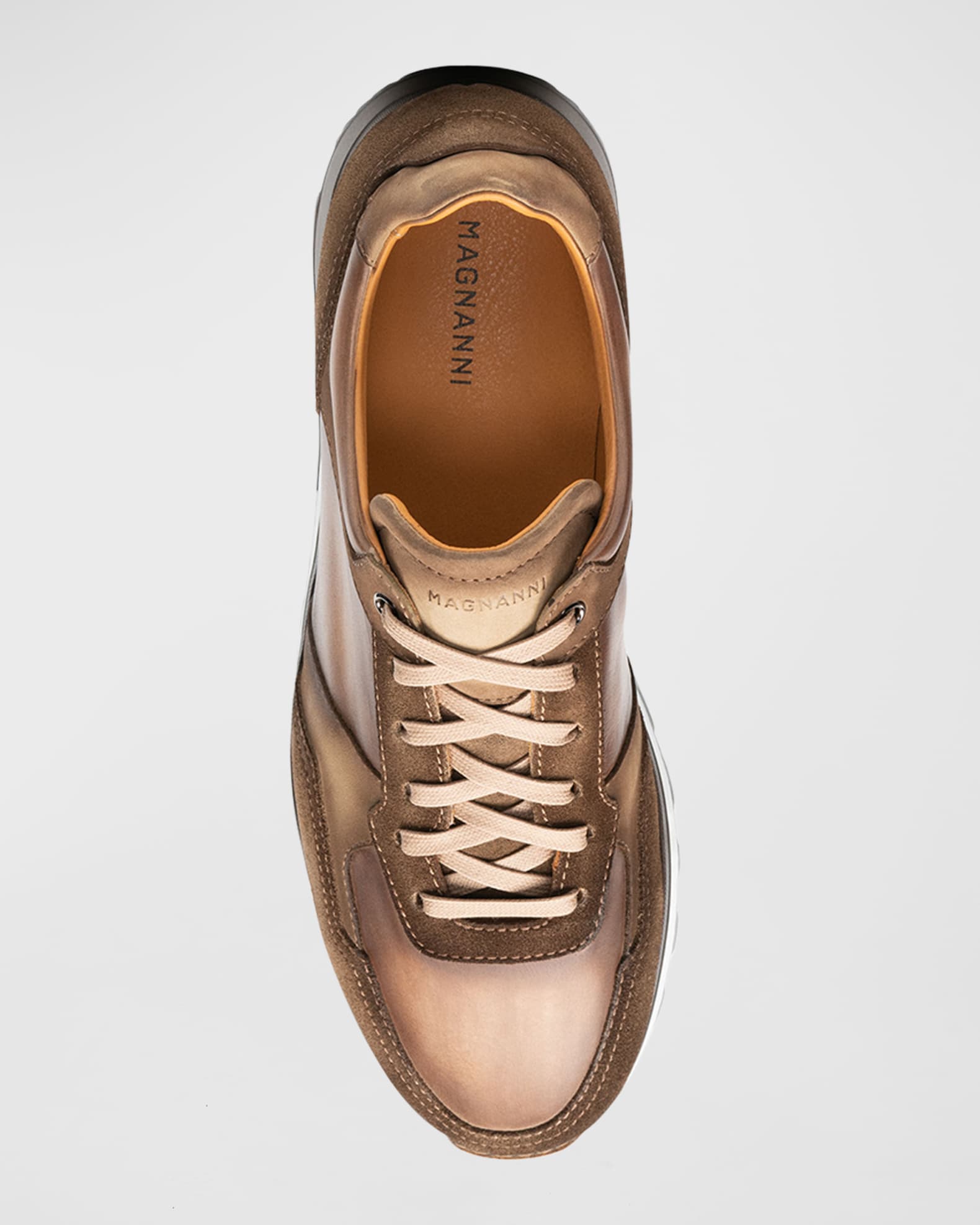 Magnanni Men's Arco Mix-Leather Trainer Sneakers | Neiman Marcus