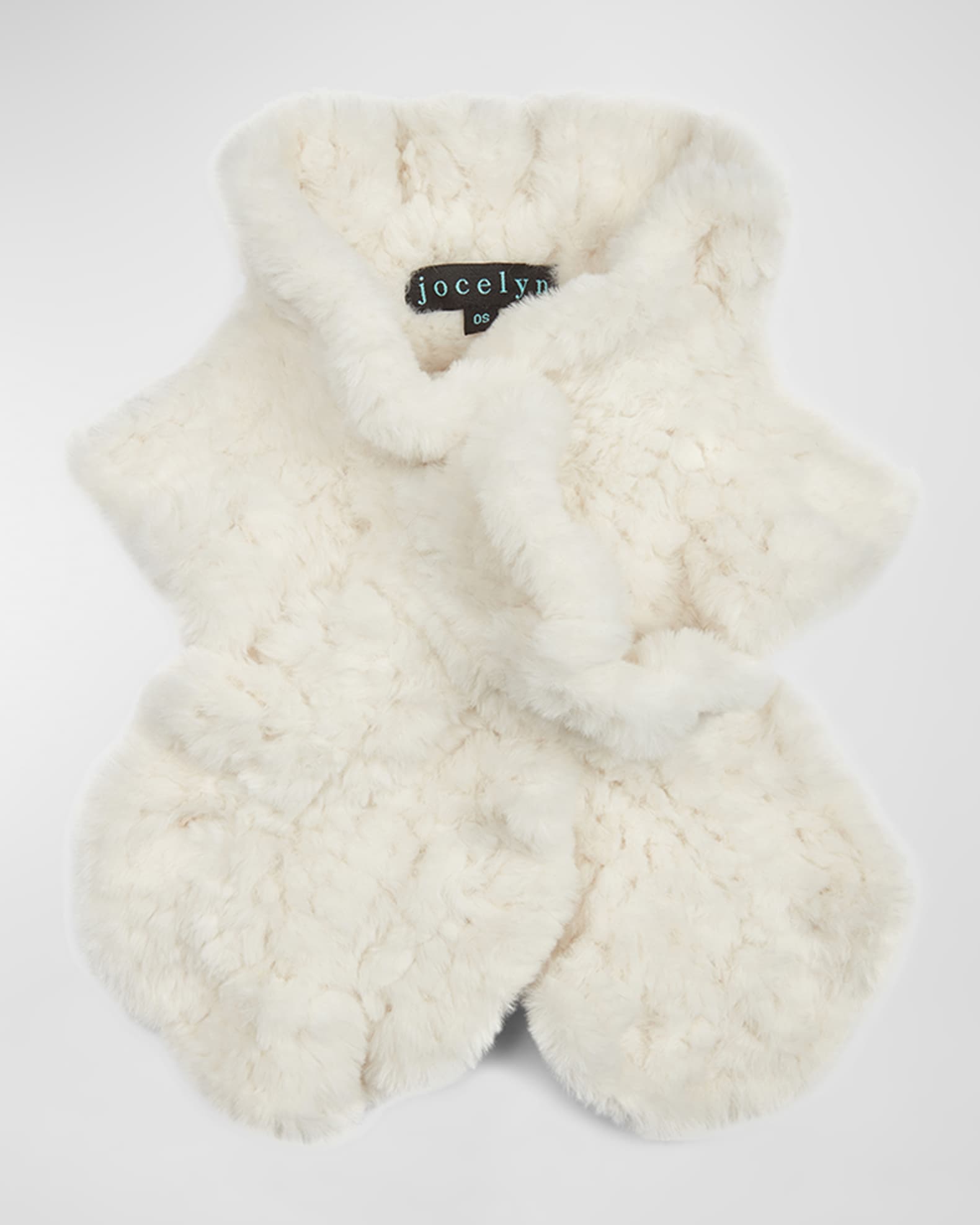 Jocelyn Ruffle Faux-Fur Pull-Through Scarf | Neiman Marcus