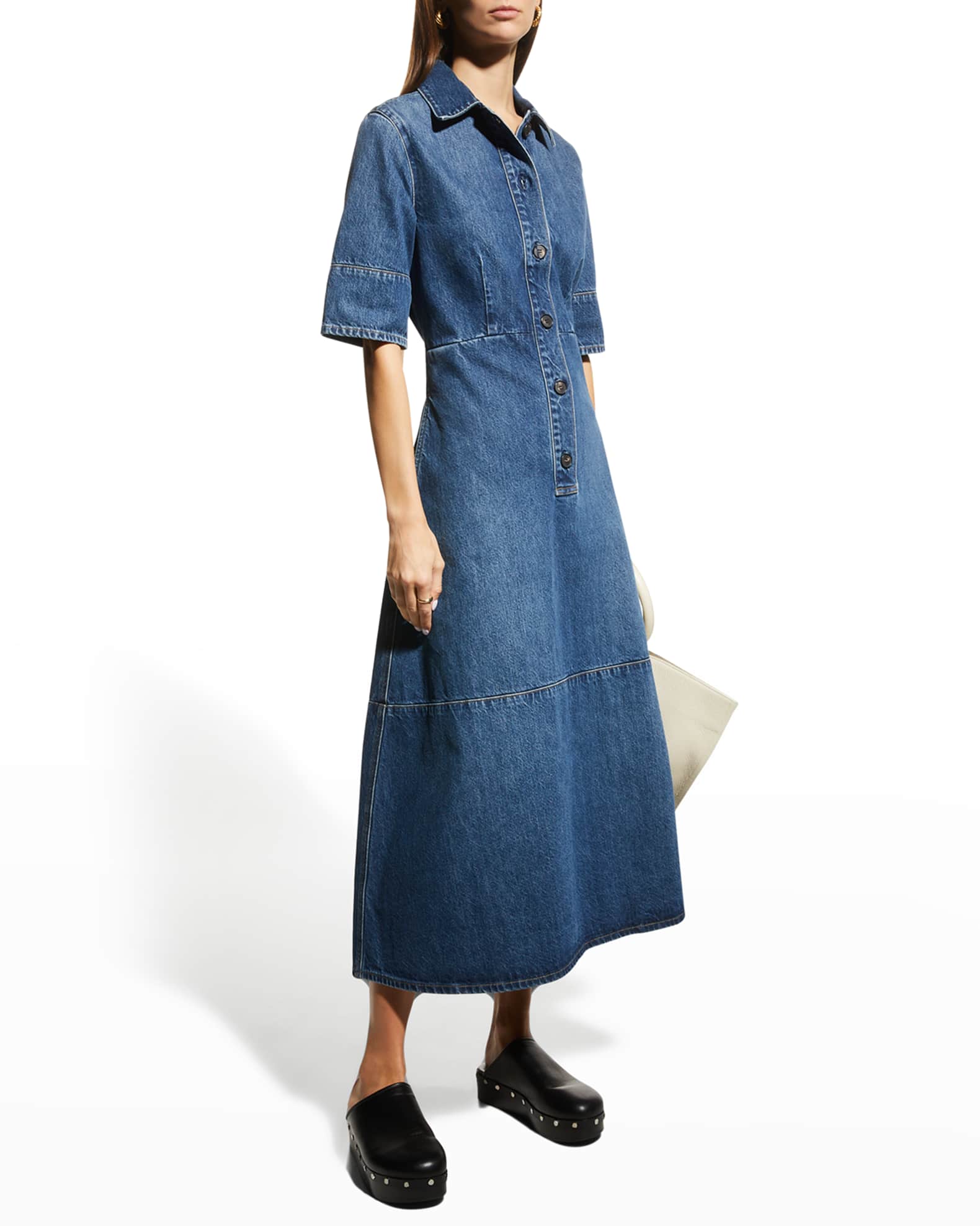 Co Denim Midi Shirtdress | Neiman Marcus