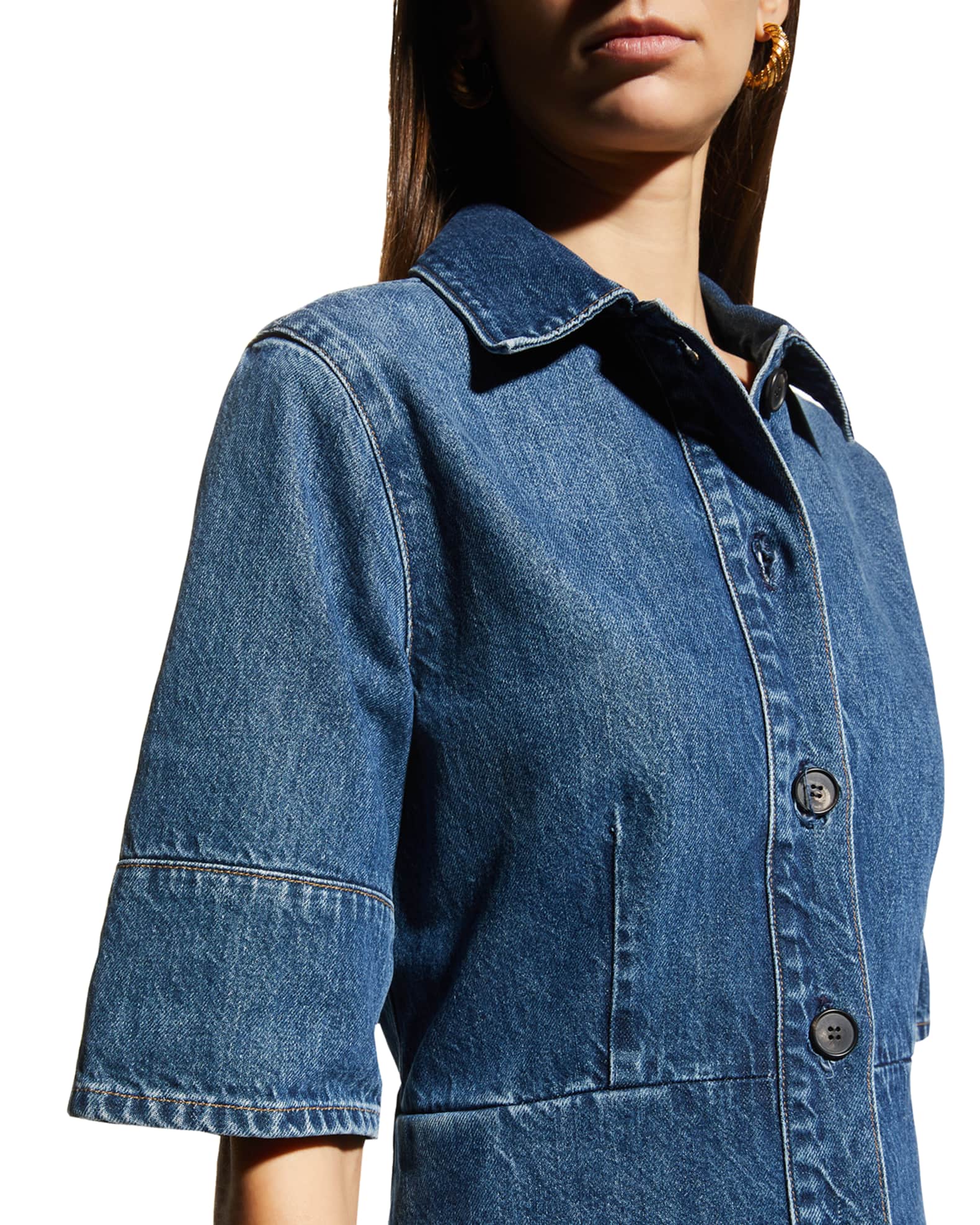 Co Denim Midi Shirtdress | Neiman Marcus