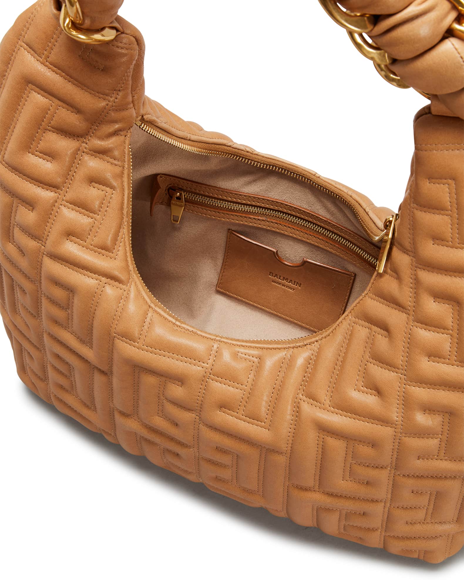 Balmain Pillow Quilted Monogram Hobo Shoulder Bag | Neiman Marcus Balmain Pillow Quilted Monogram Hobo Shoulder Bag | Neiman Marcus