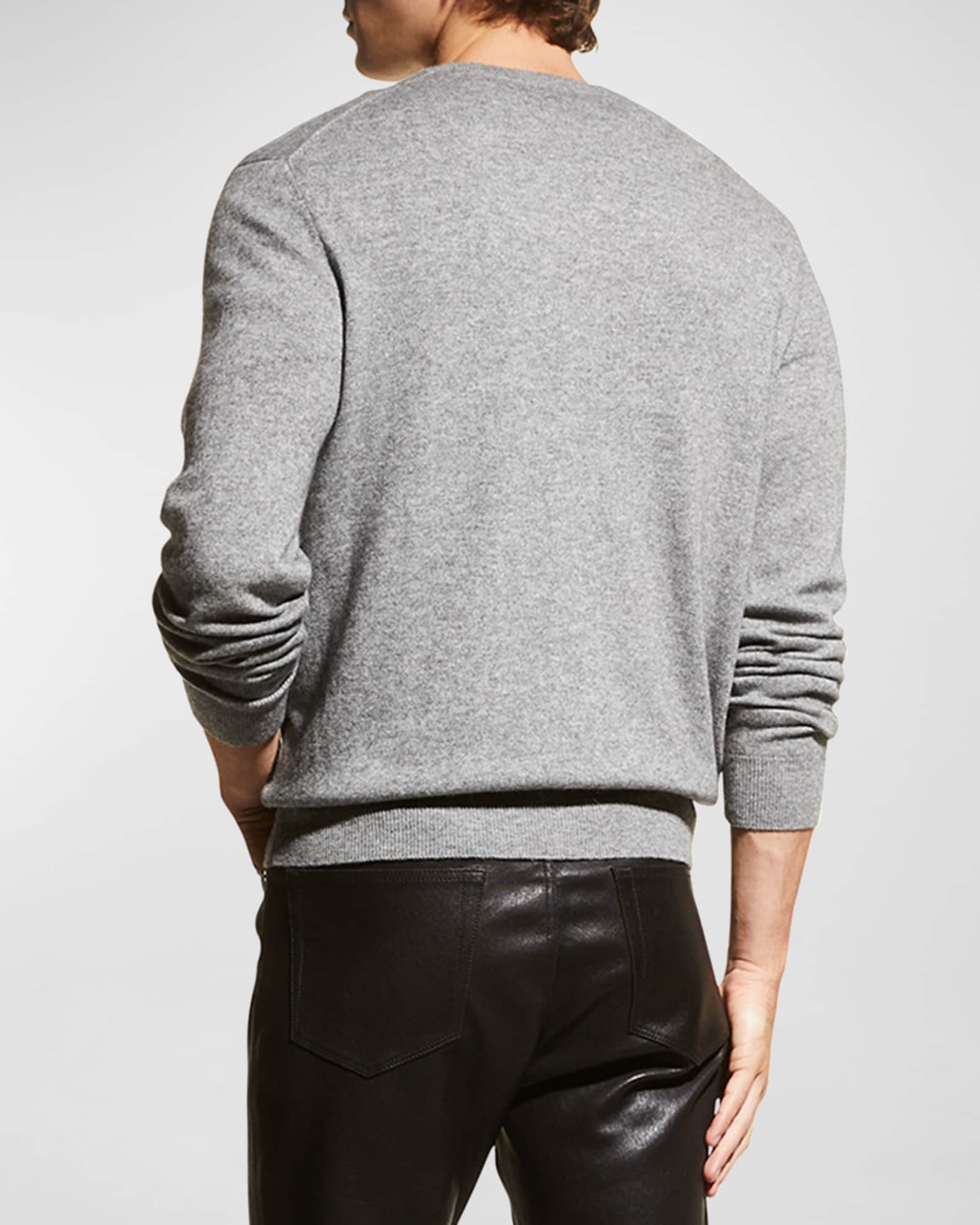 Neiman Marcus Men's Wool-Cashmere Knit V-Neck Sweater | Neiman Marcus