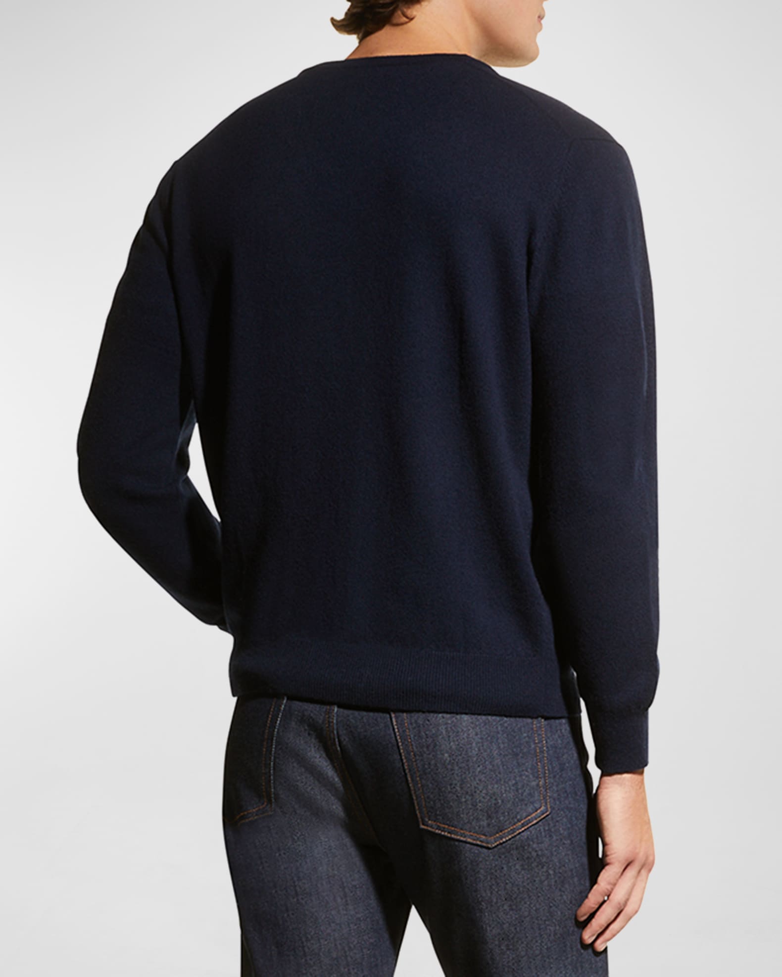 Neiman Marcus Men's Wool-Cashmere Knit V-Neck Sweater | Neiman Marcus