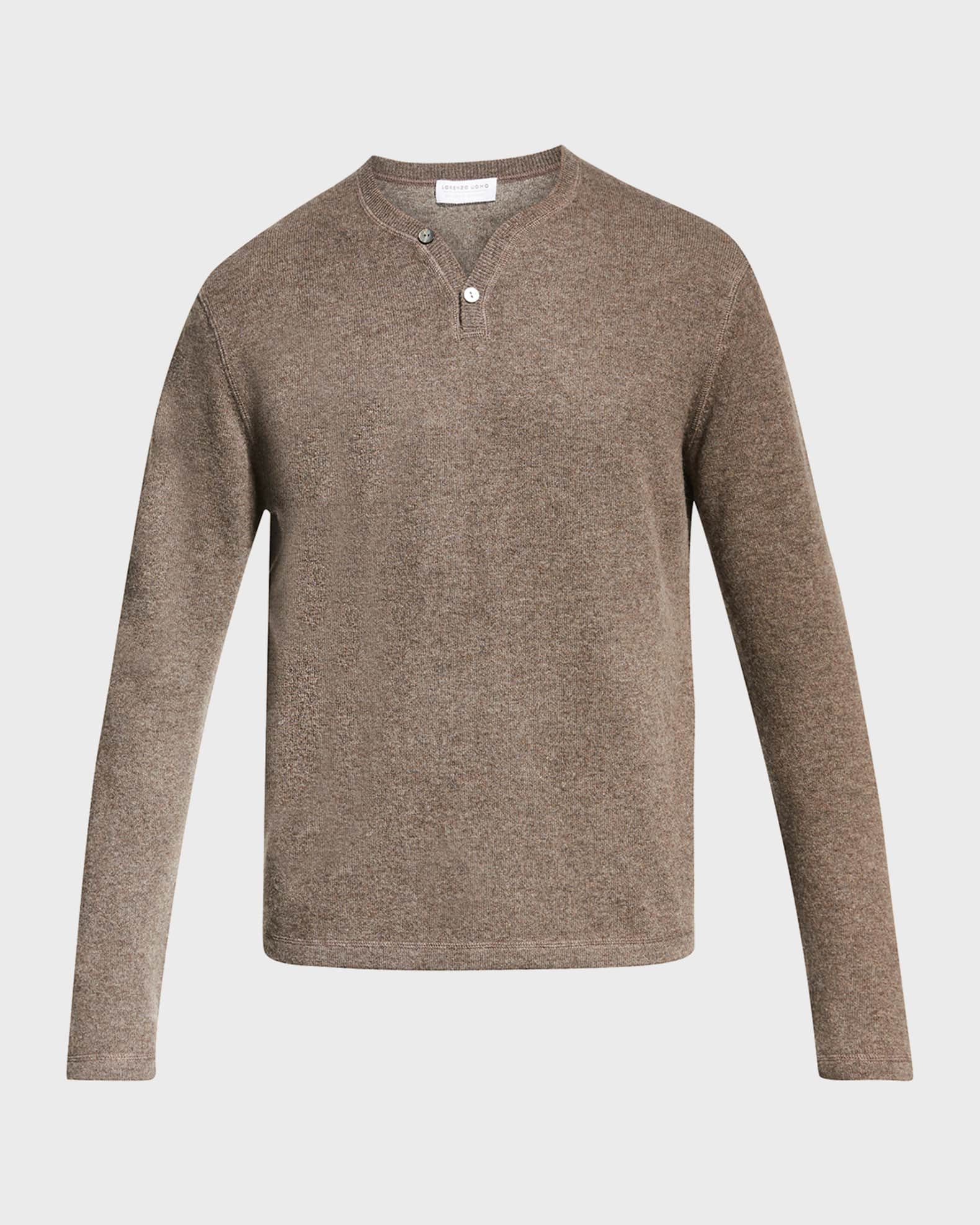 Neiman Marcus Men's Wool-Cashmere Henley Sweater | Neiman Marcus