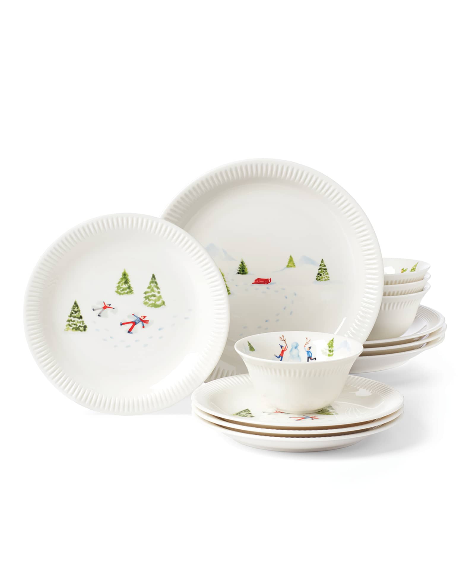 Lenox Profile Snow Day 12-Piece Dinnerware Set | Neiman Marcus