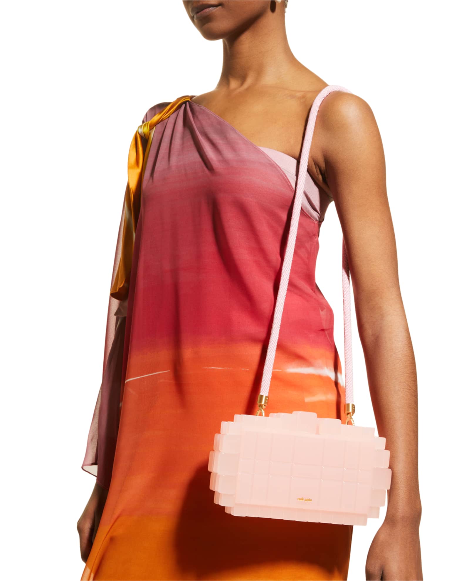 Cult Gaia Eden Cube Acrylic Clutch Bag w/ Strap | Neiman Marcus