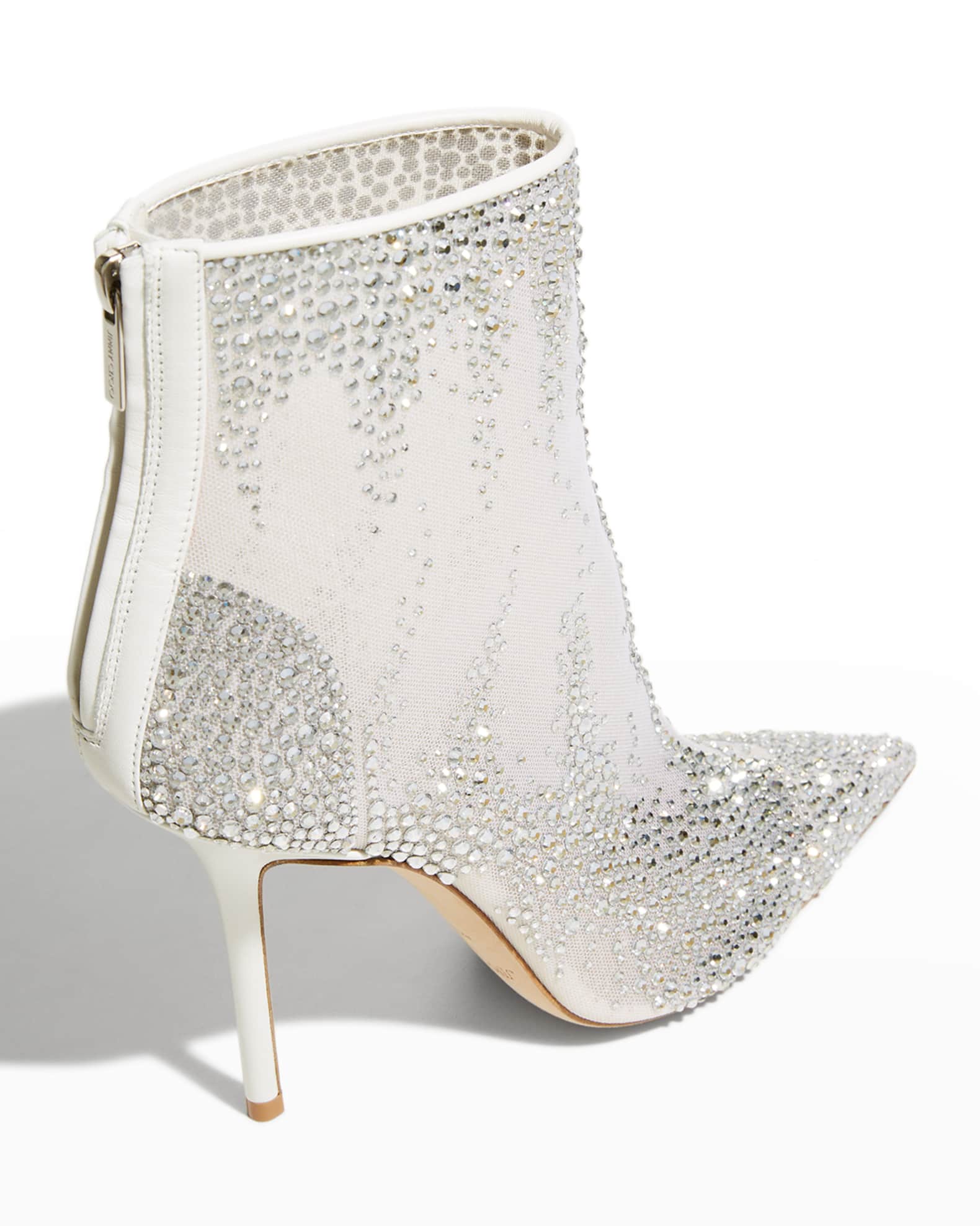 Jimmy Choo Gardenia Crystal Mesh Ankle Booties | Neiman Marcus