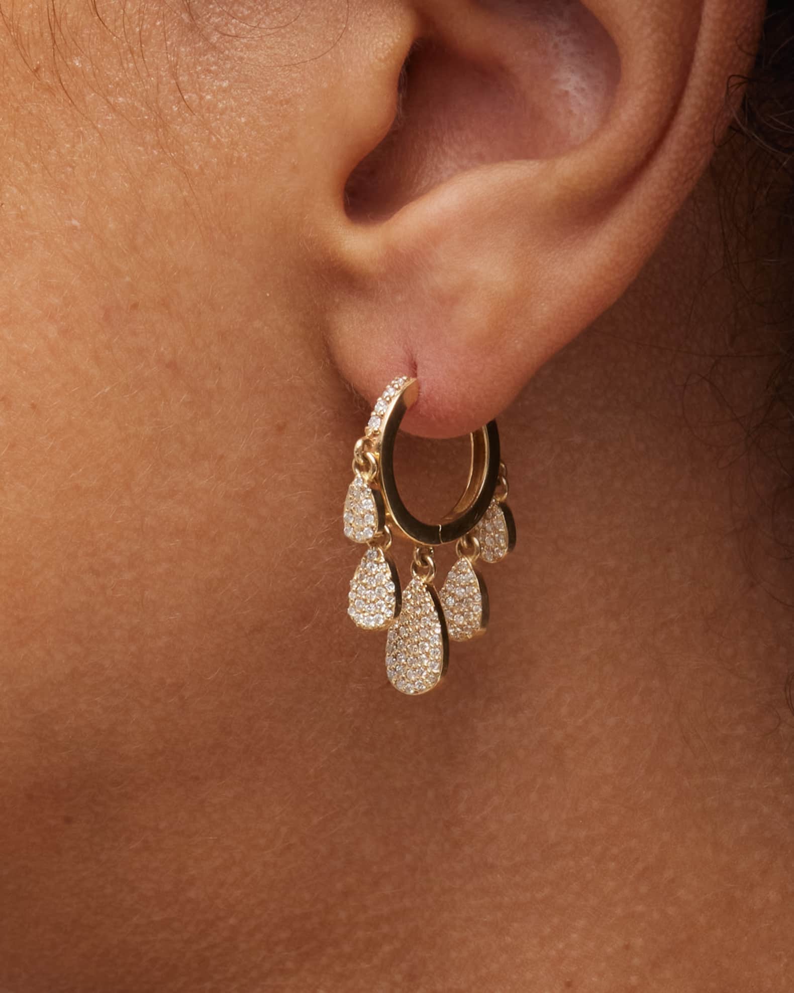 Sheryl Lowe 14K Yellow Gold Diamond Shaker Earrings | Neiman Marcus