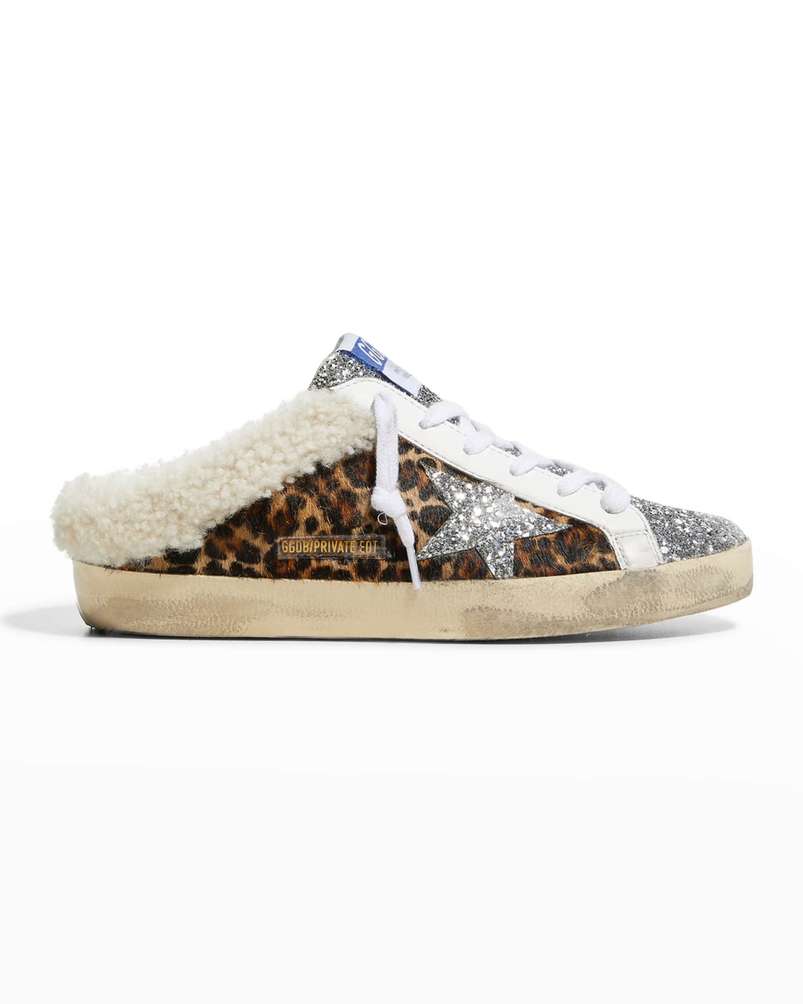 Golden Goose Superstar Sabot Leopard-Print Shearling Sneakers | Neiman ...
