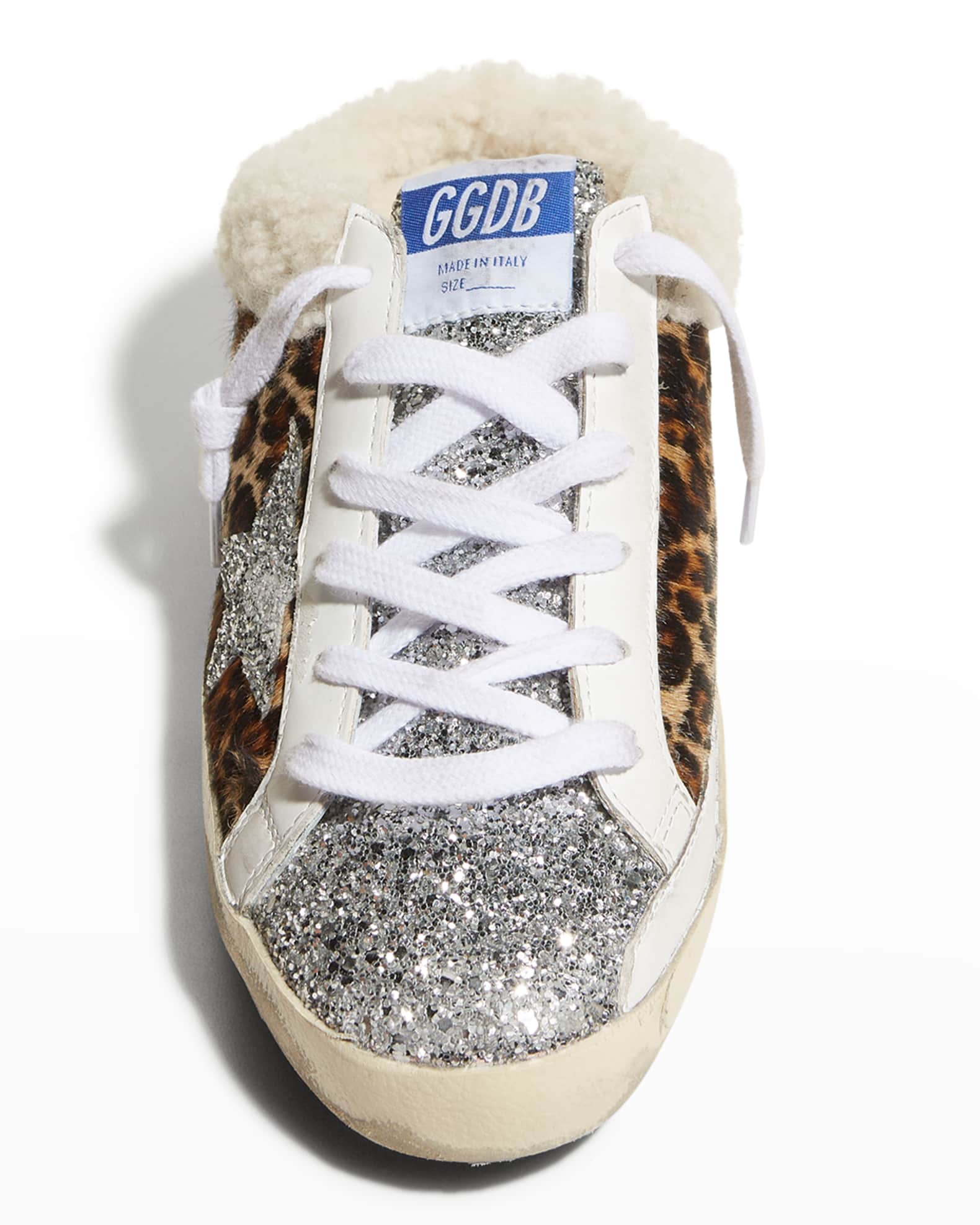 Golden Goose Superstar Sabot Leopard-Print Shearling Sneakers | Neiman ...