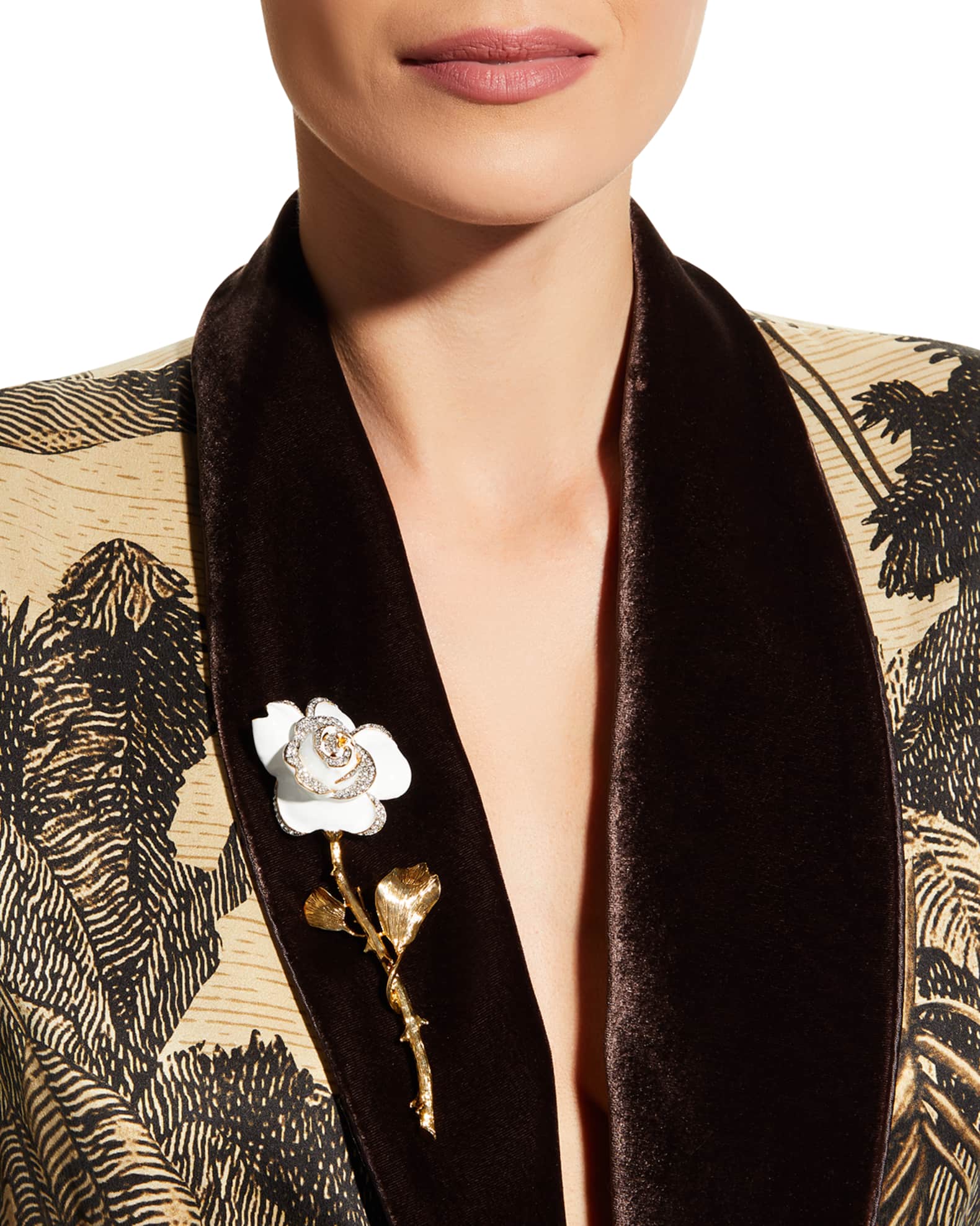 Kenneth Jay Lane Rhinestone & Enamel Flower Pin | Neiman Marcus