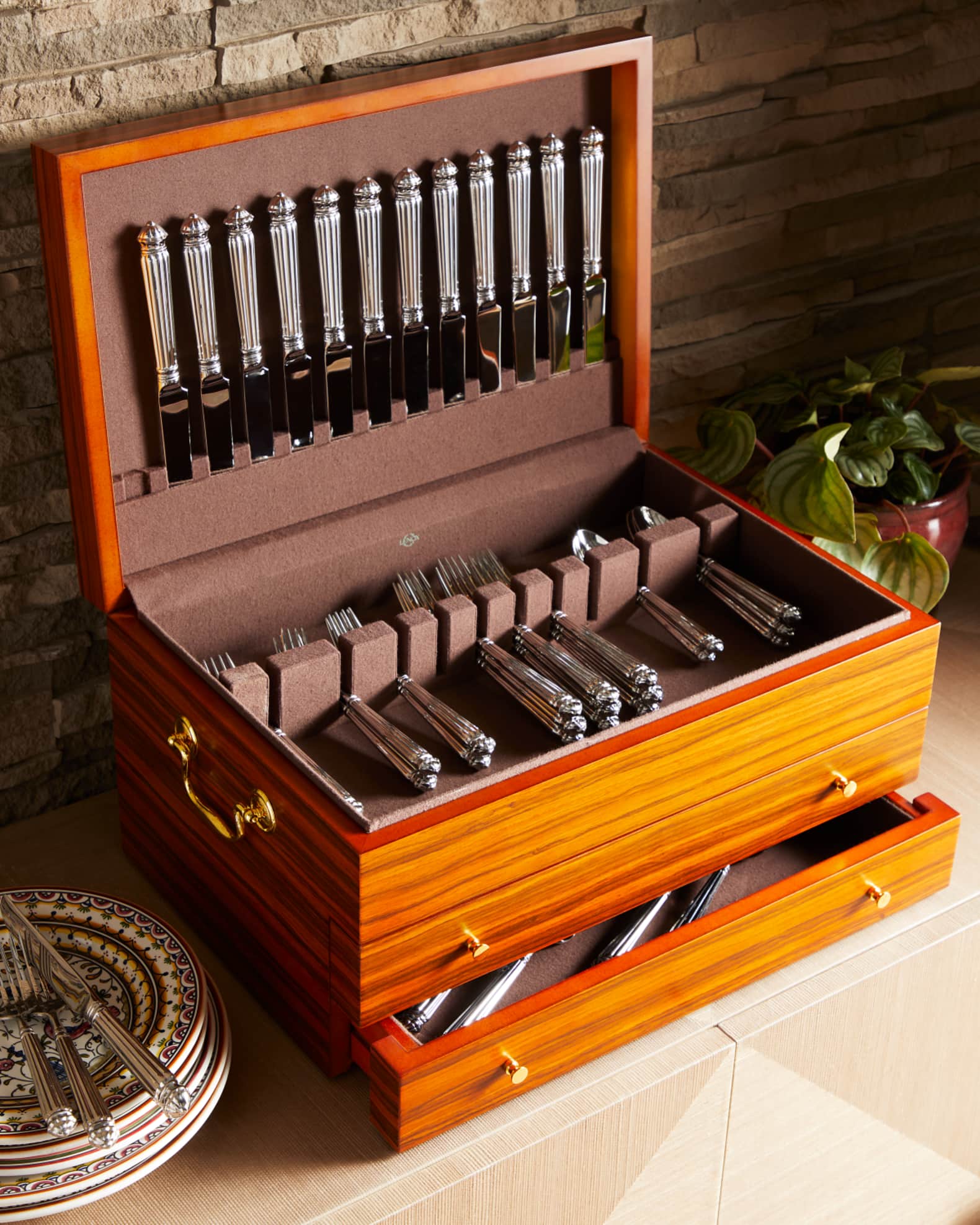 Lenox Rosewood Flatware Chest | Neiman Marcus