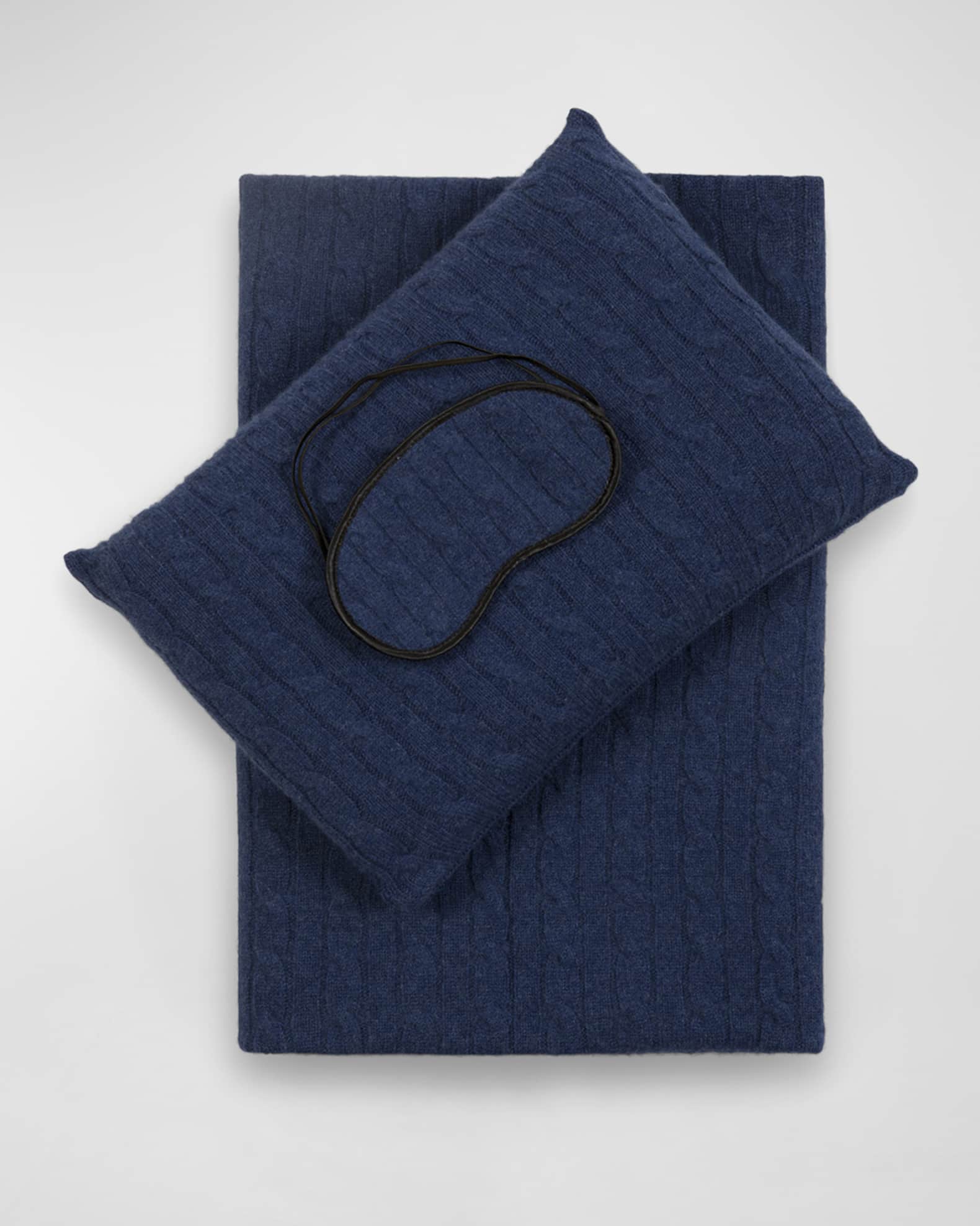 Sofia Cashmere Cashmere Cable-Knit Travel Set | Neiman Marcus