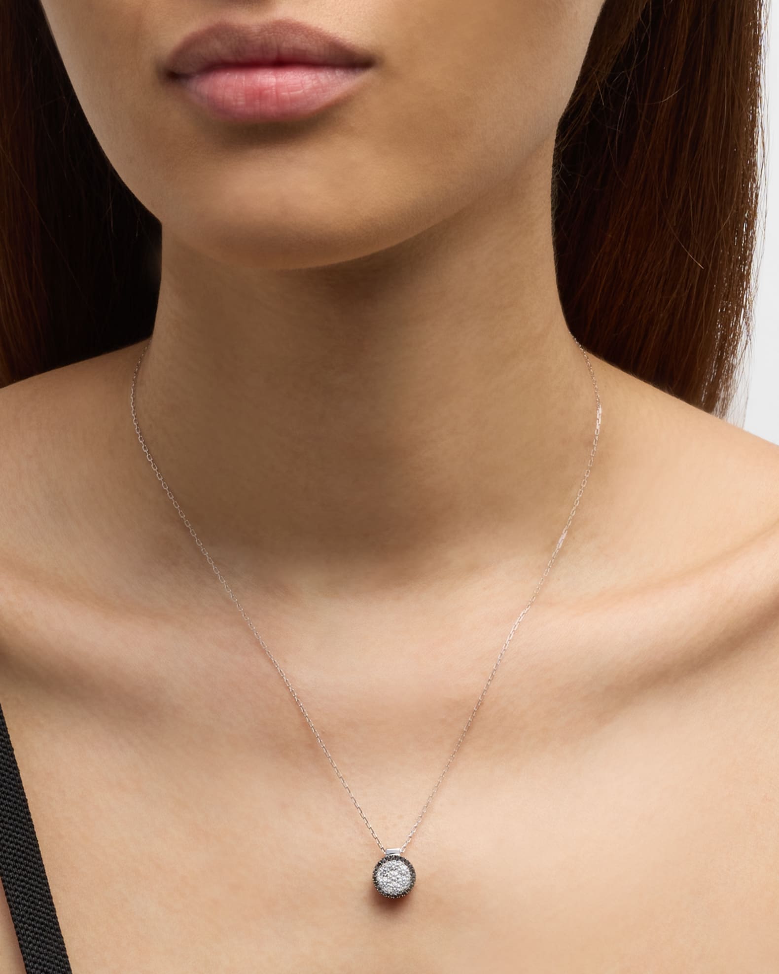 Frederic Sage Round Firenze II Black and White Diamond Necklace | Neiman Marcus