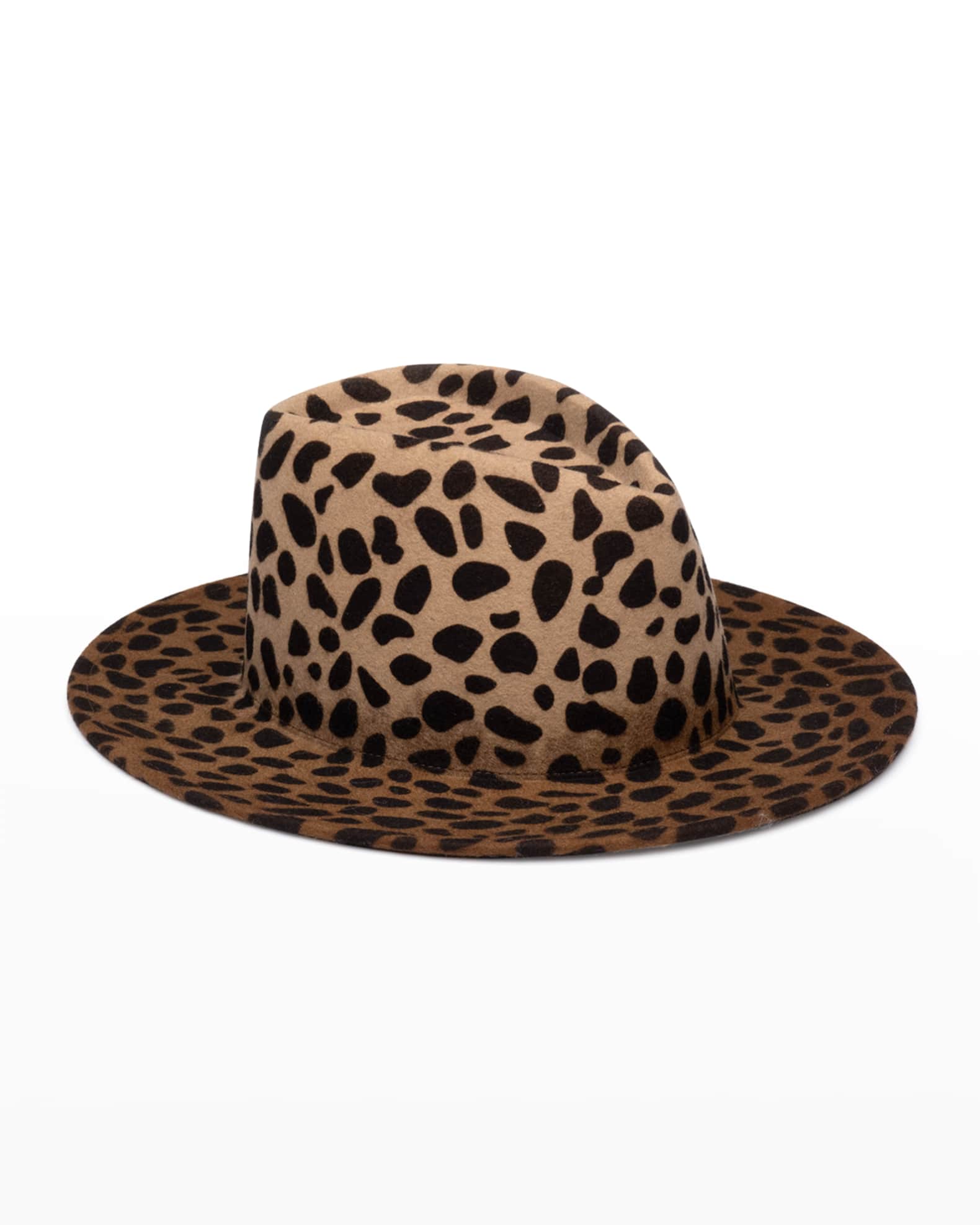 Eugenia Kim Blaine Leopard-Print Felt Fedora Hat | Neiman Marcus