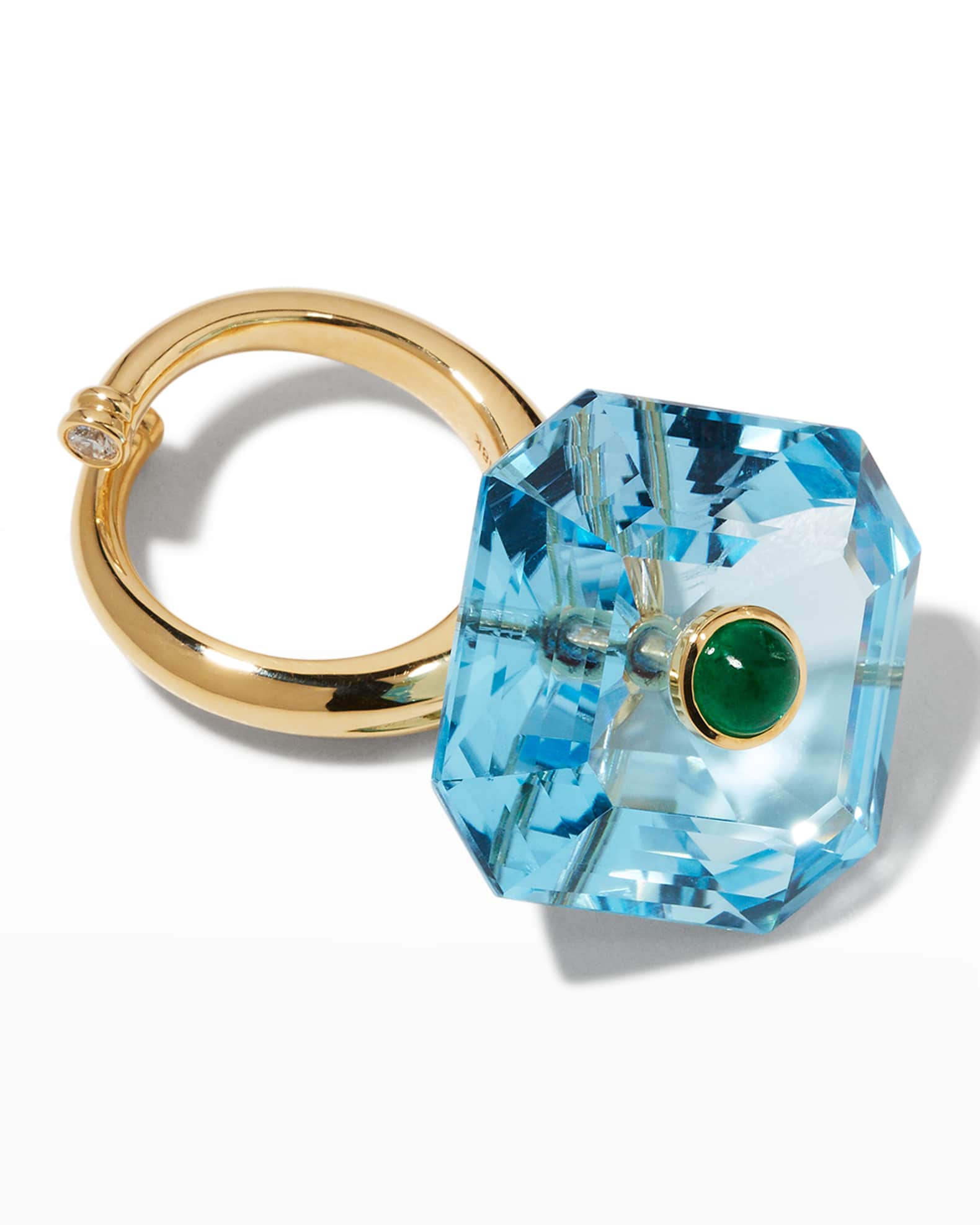 Prince Dimitri Jewelry 18k Yellow Gold Sky Blue Topaz Ring with ...