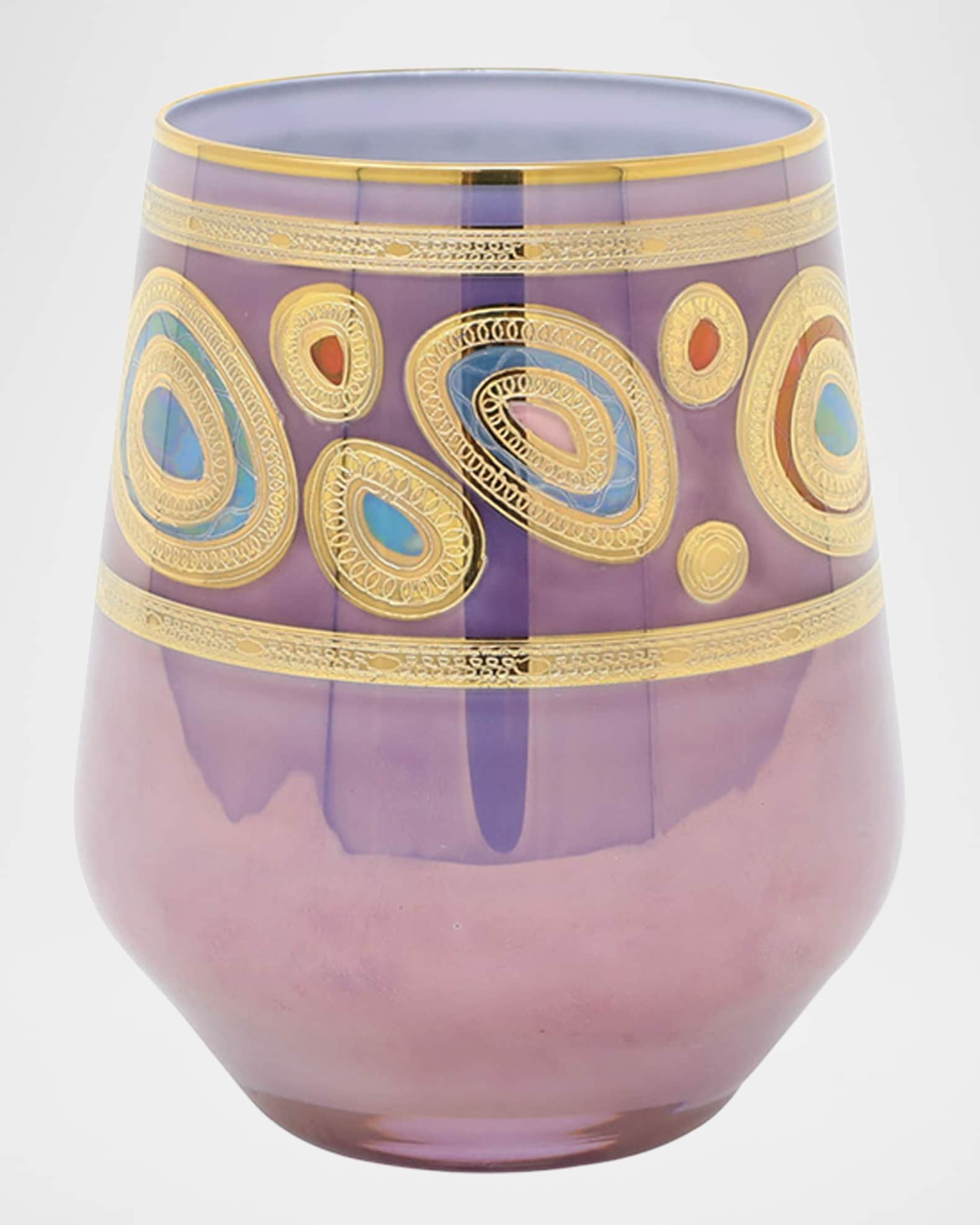 Vietri Regalia Purple Stemless Wine Glass | Neiman Marcus