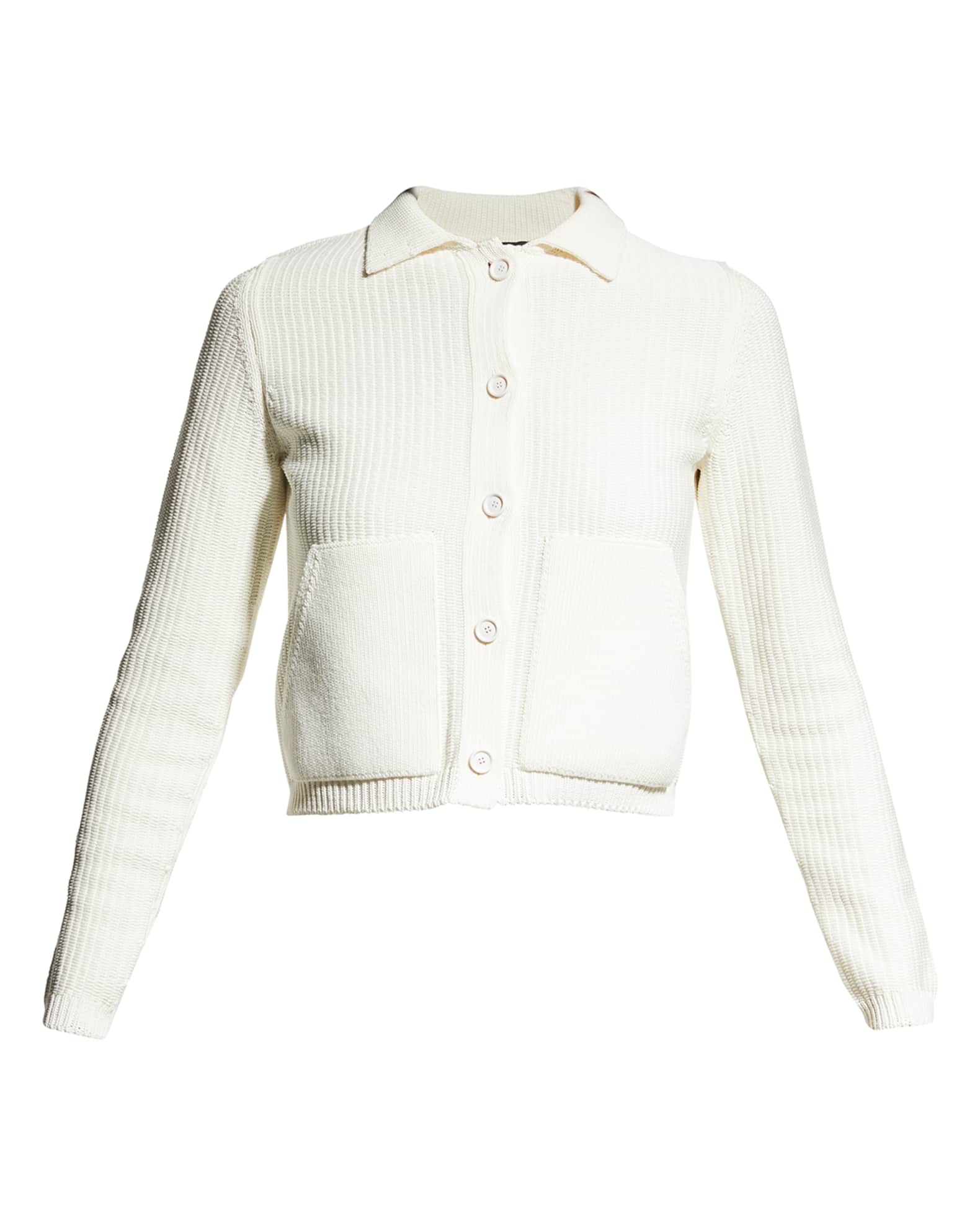 Akris Crochet-Collared Short Knit Jacket | Neiman Marcus