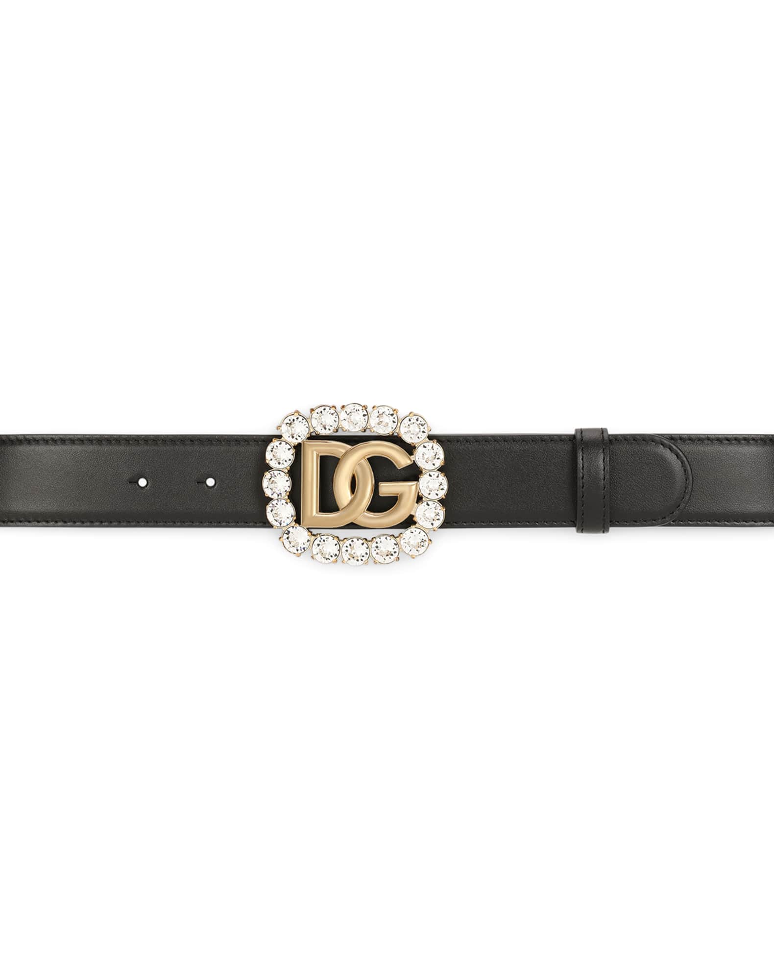Dolce&Gabbana DG Jewel-Embellish Leather Belt | Neiman Marcus