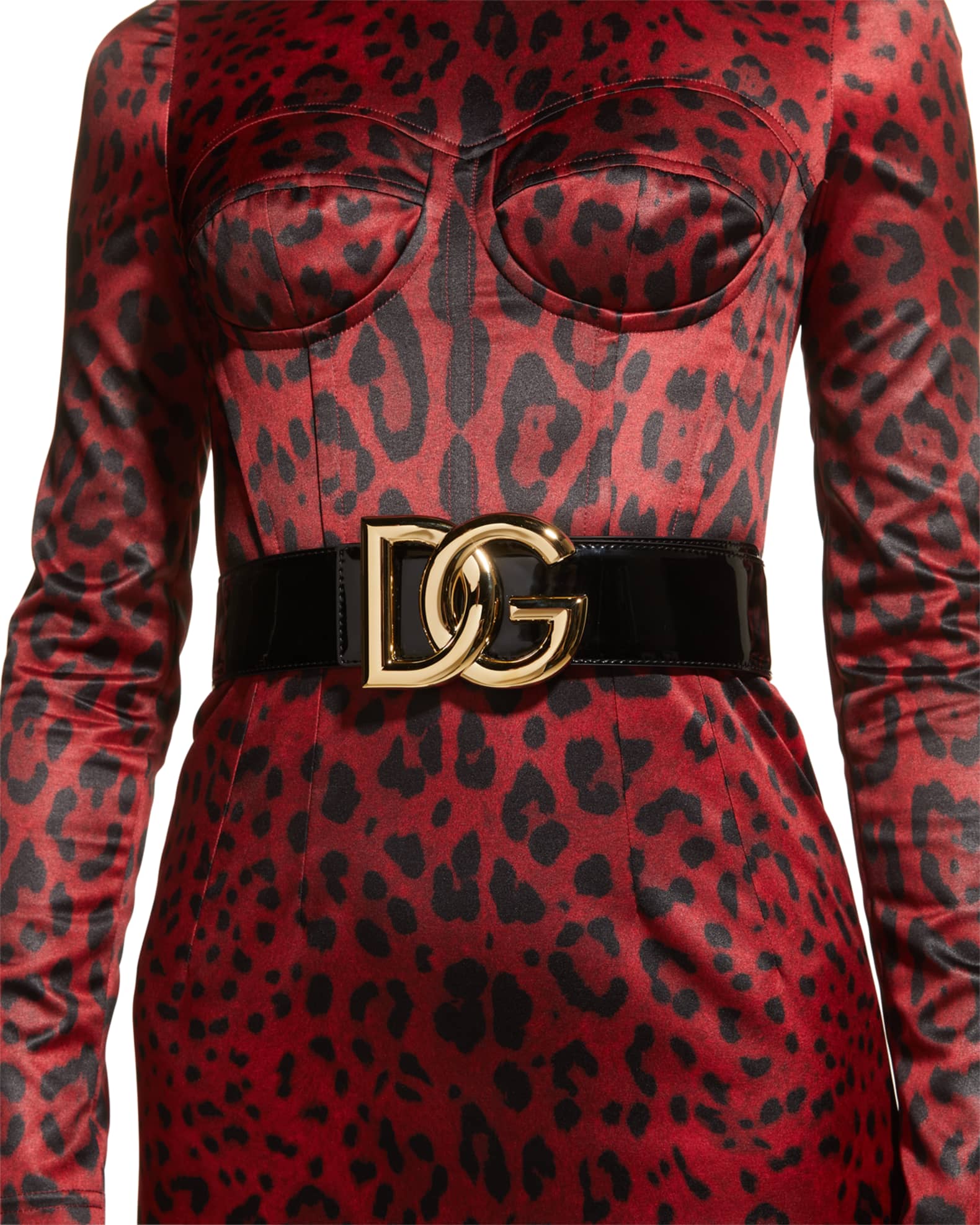 Dolce&Gabbana Interlocking DG Logo Patent Belt | Neiman Marcus