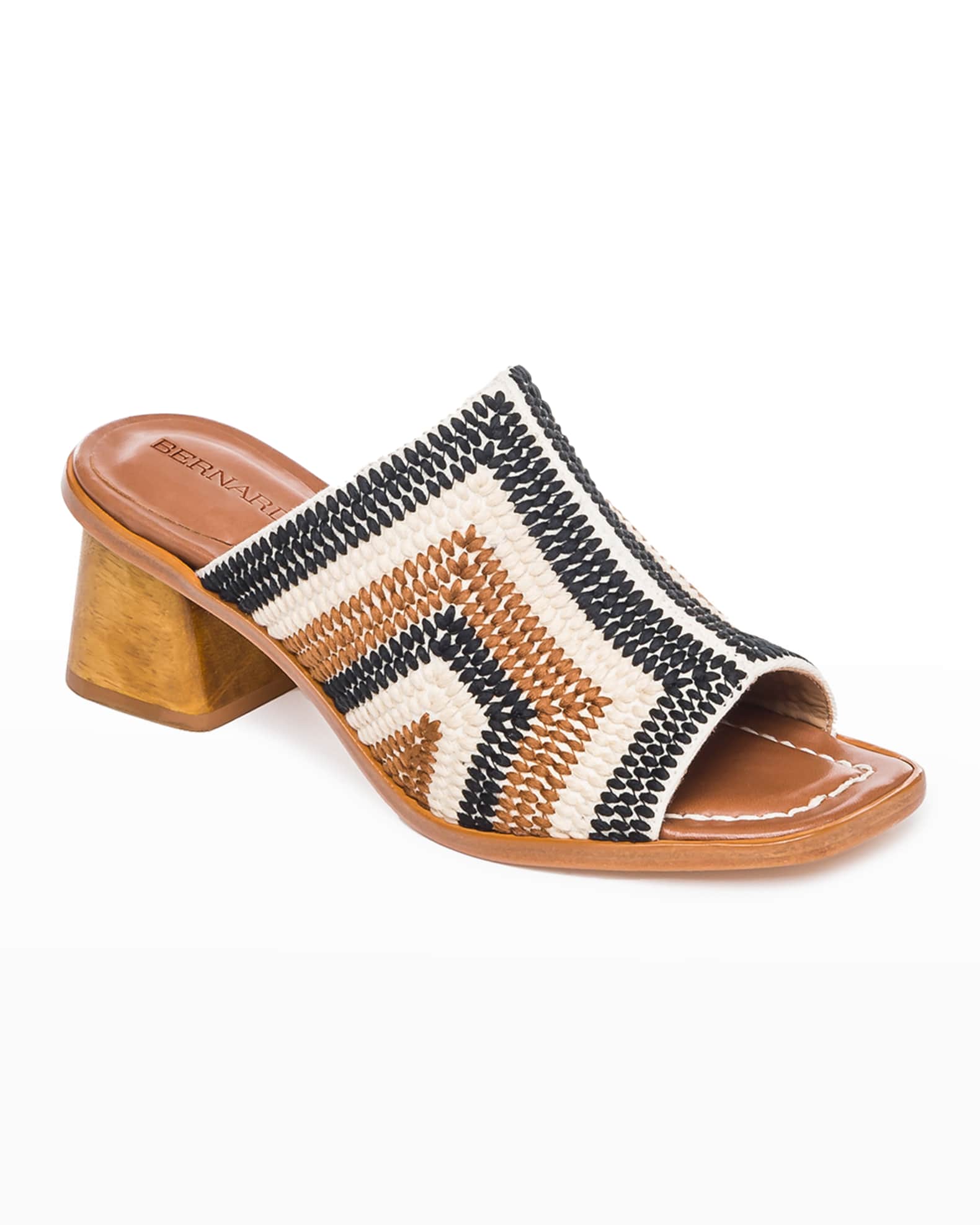 Bernardo Beatriz Woven Canvas Mule Sandals | Neiman Marcus