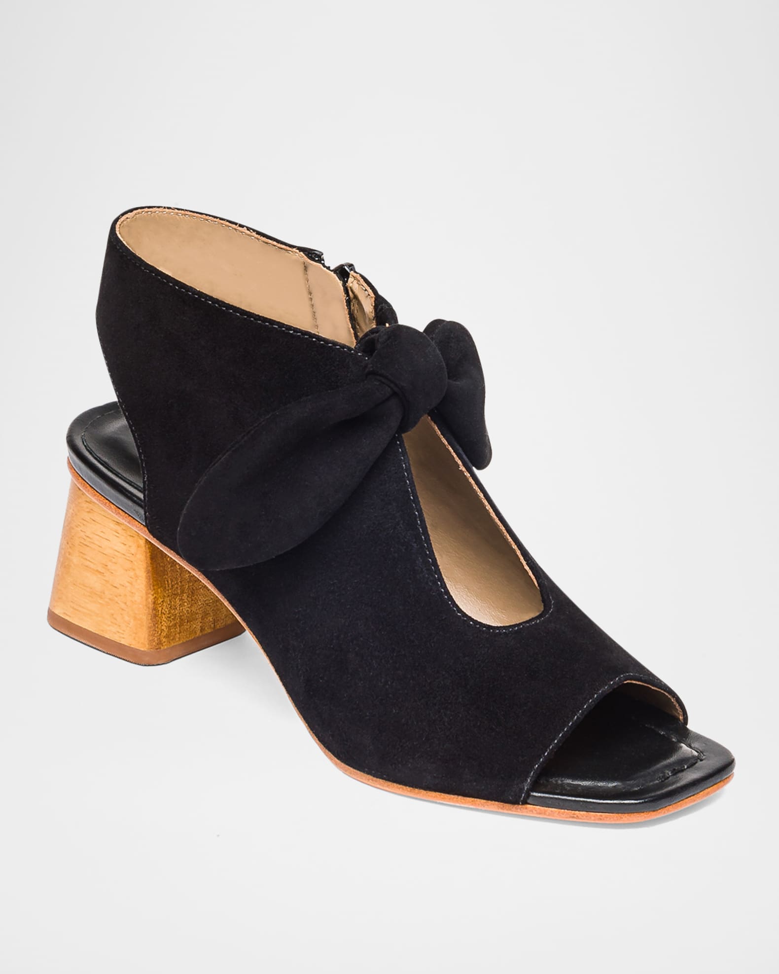 Bernardo Lizzie Suede Knot Zip Sandals | Neiman Marcus