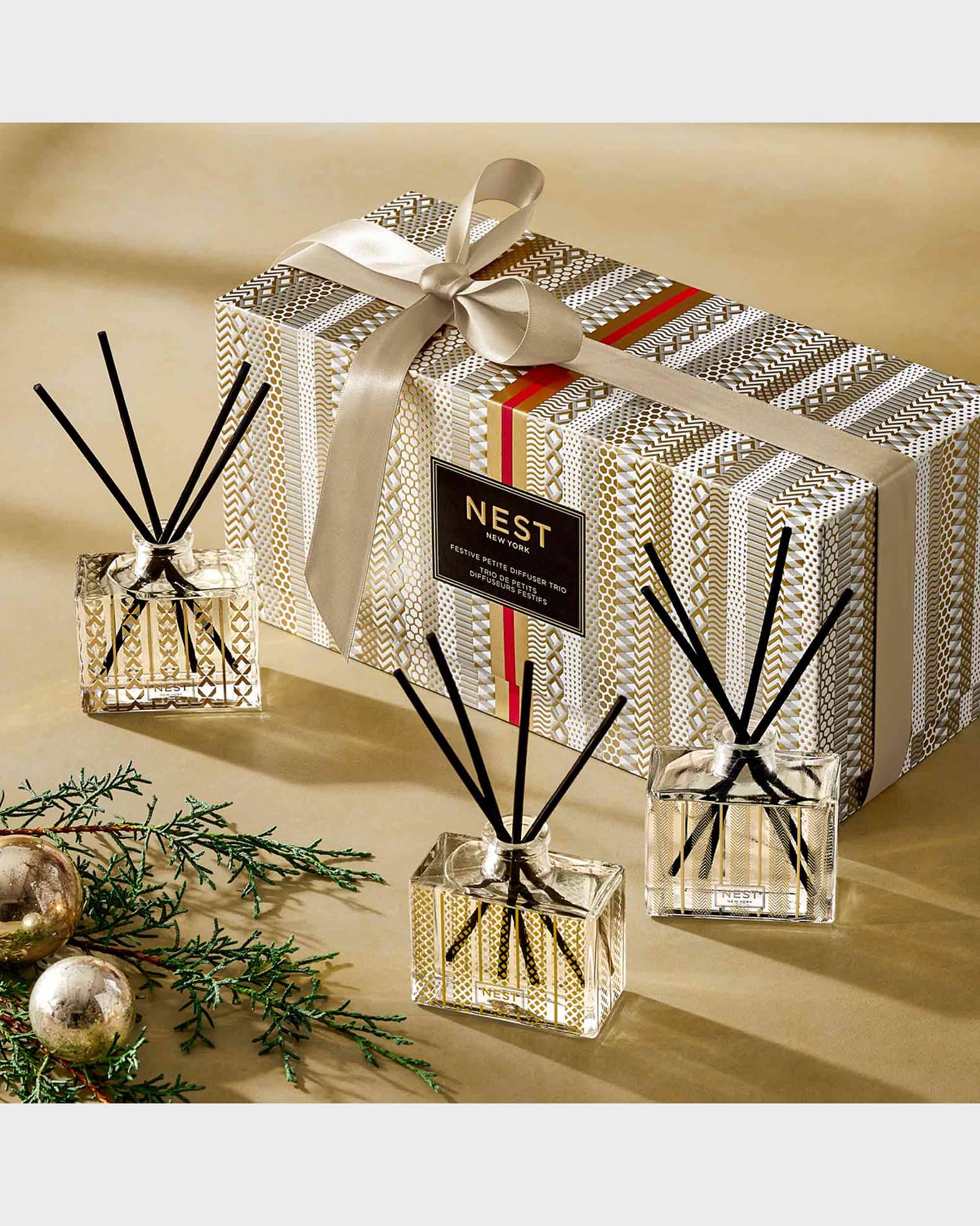NEST New York Festive Petite Diffuser Trio - Holiday Scents | Neiman Marcus