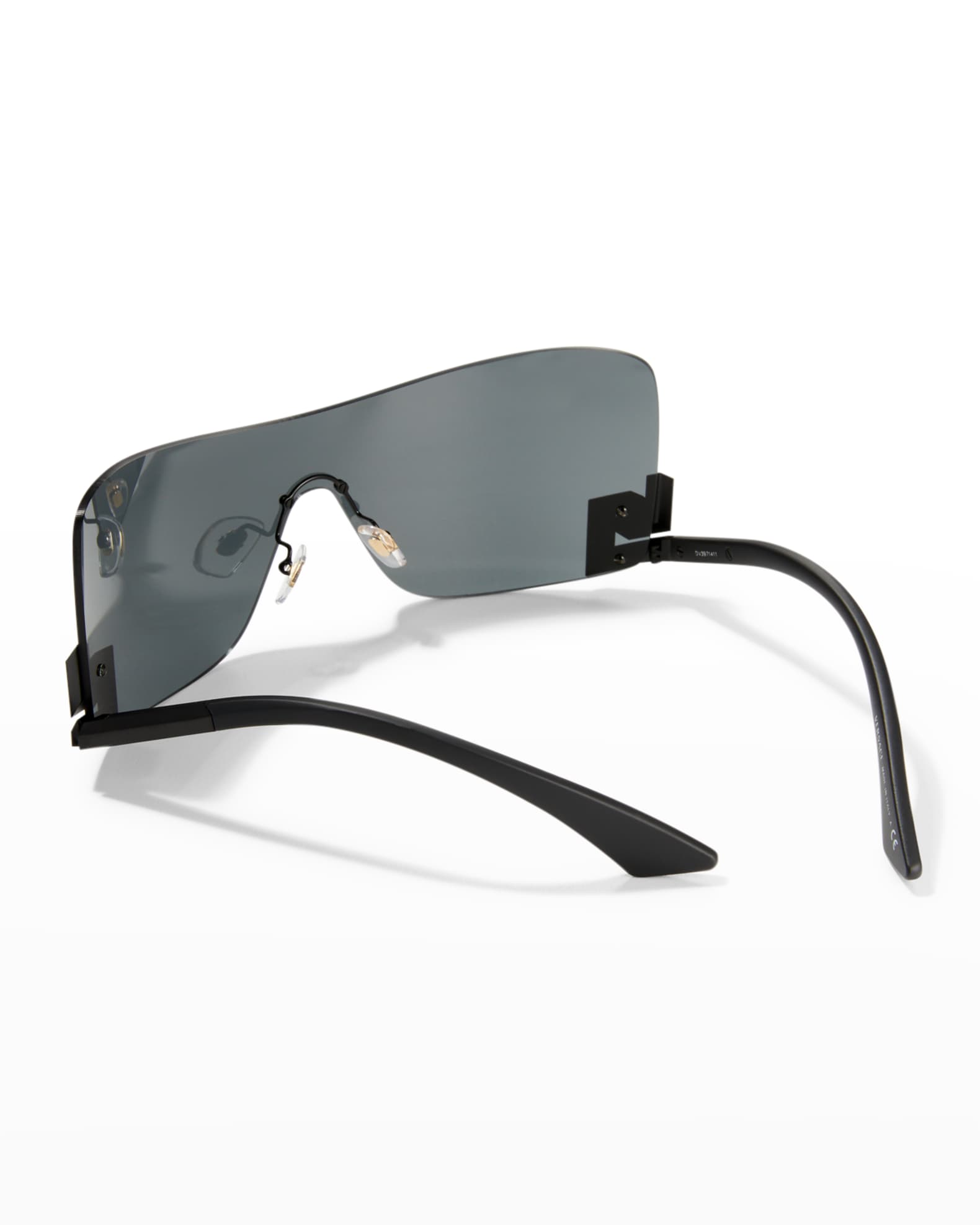 Versace Greca Rimless Metal-Acetate Shield Sunglasses | Neiman Marcus
