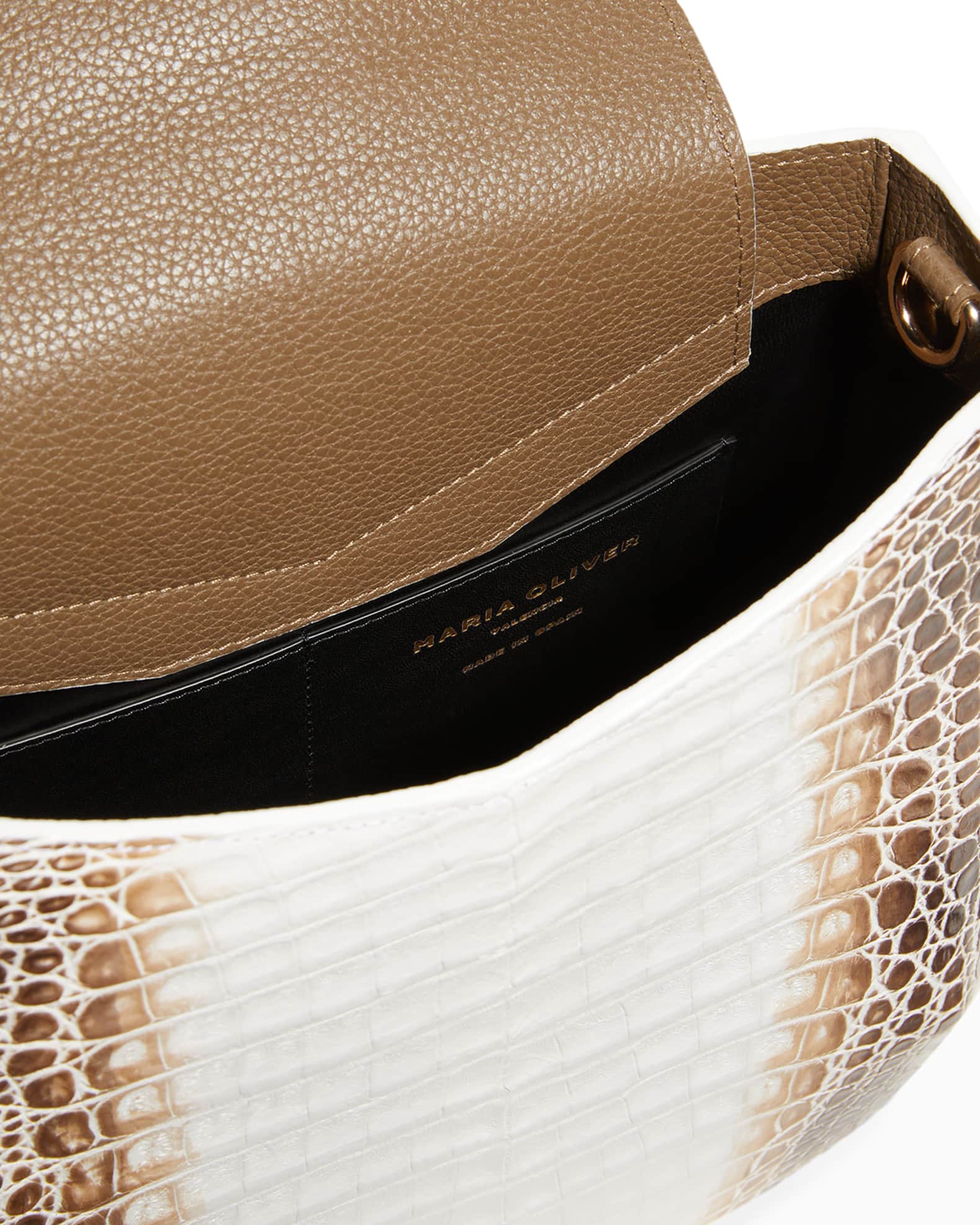 Maria Oliver Ada Crocodile Saddle Crossbody Bag | Neiman Marcus