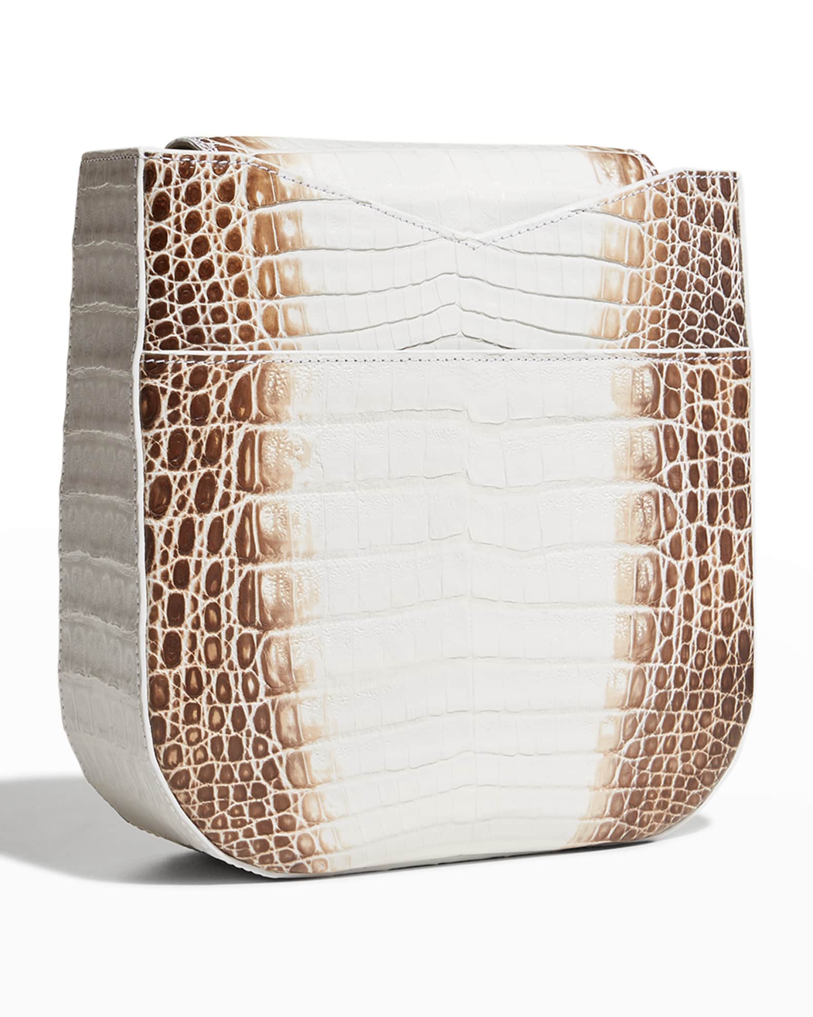 Maria Oliver Ada Crocodile Saddle Crossbody Bag | Neiman Marcus